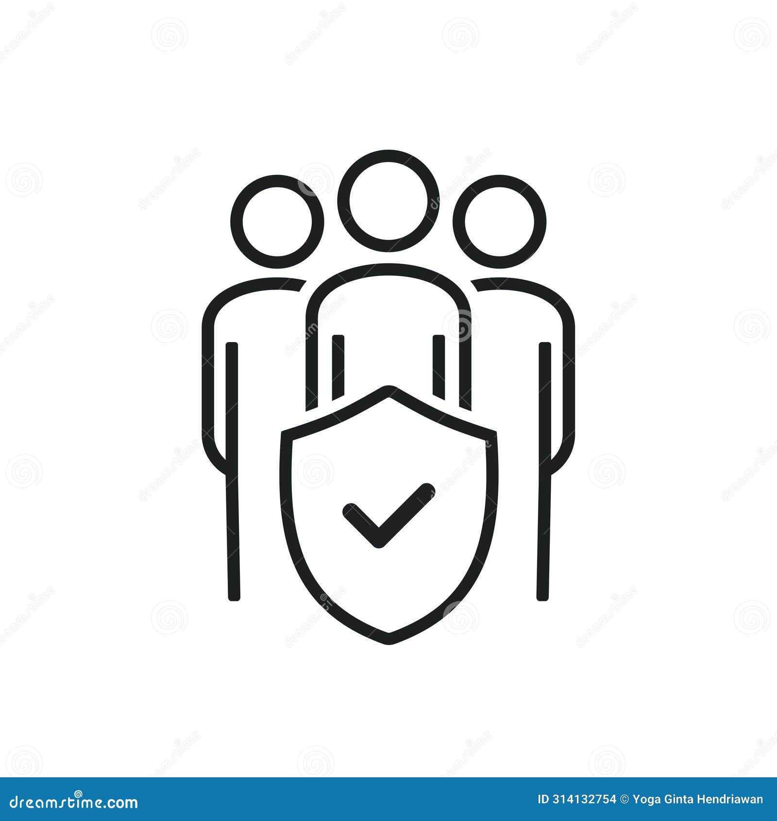 People with Shield Checklist. Illustration Vector Stock Vector ...