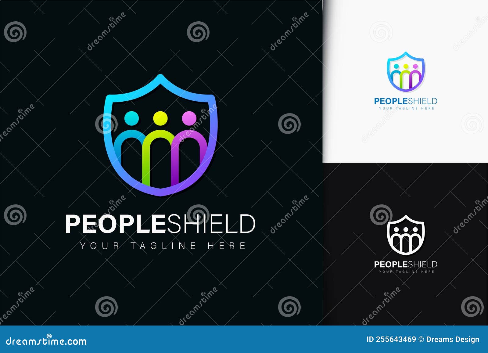 People Shield Logo Design with Gradient Stock Vector - Illustration of ...