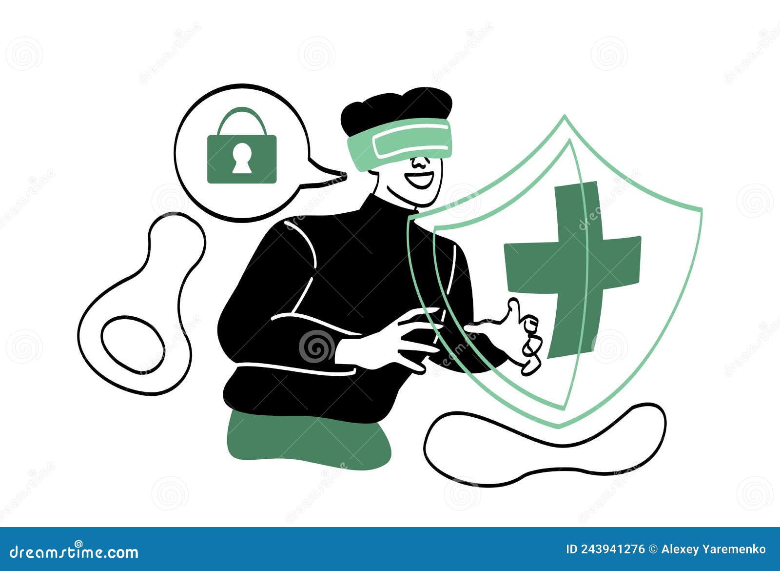 People with Shields Protecting Stock Vector - Illustration of cyber ...