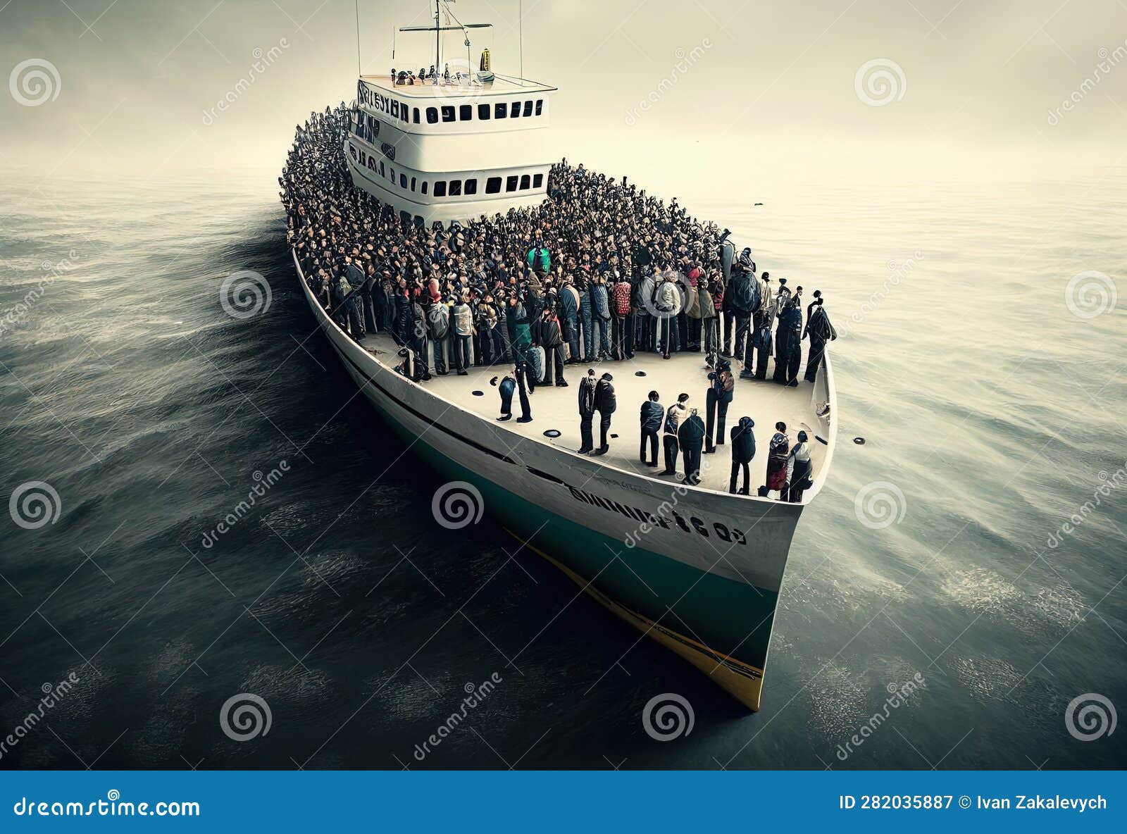 People on the Ship Illustration. AI Generative Stock Illustration ...
