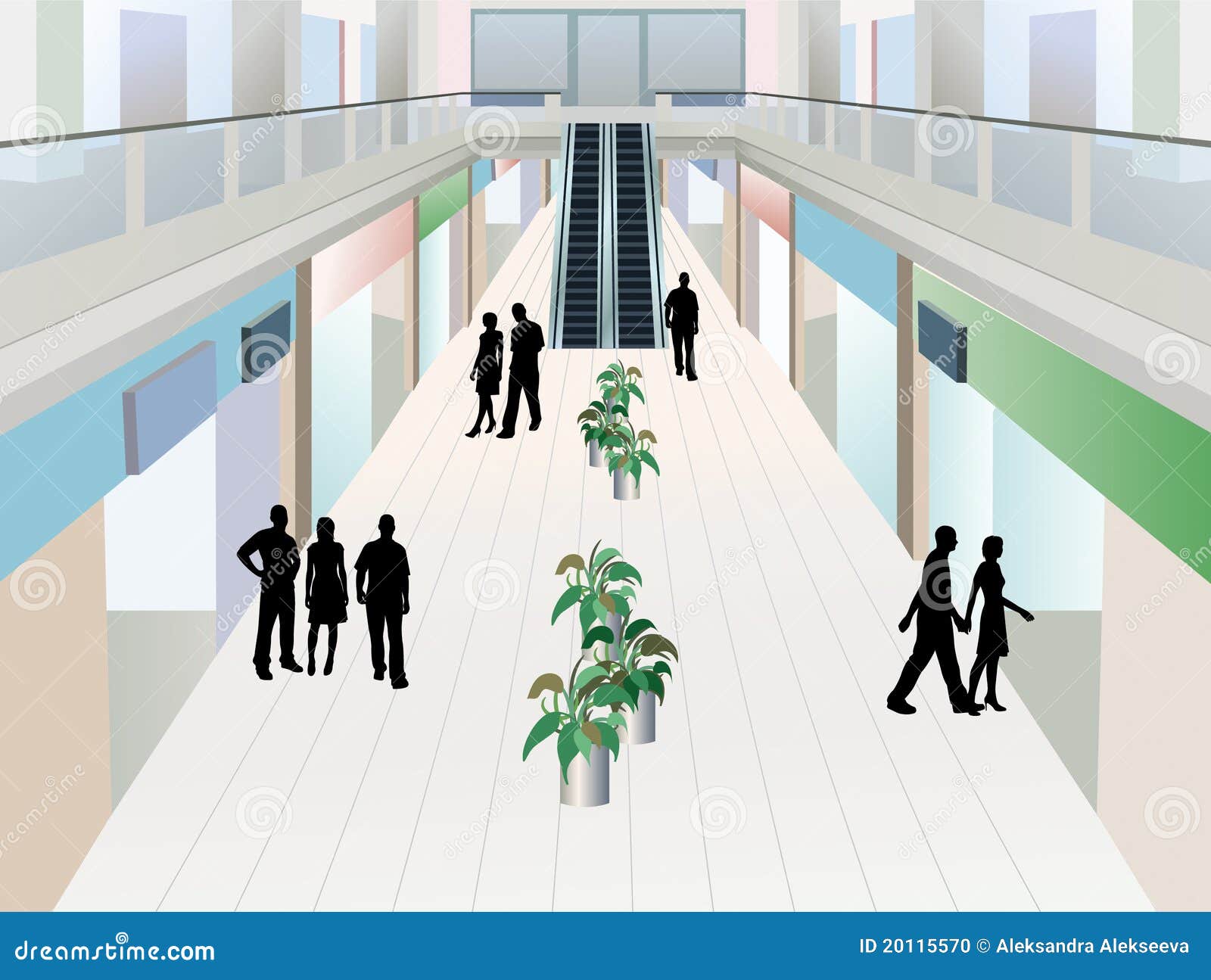 People At Mall Cartoon Vector | CartoonDealer.com #129578941