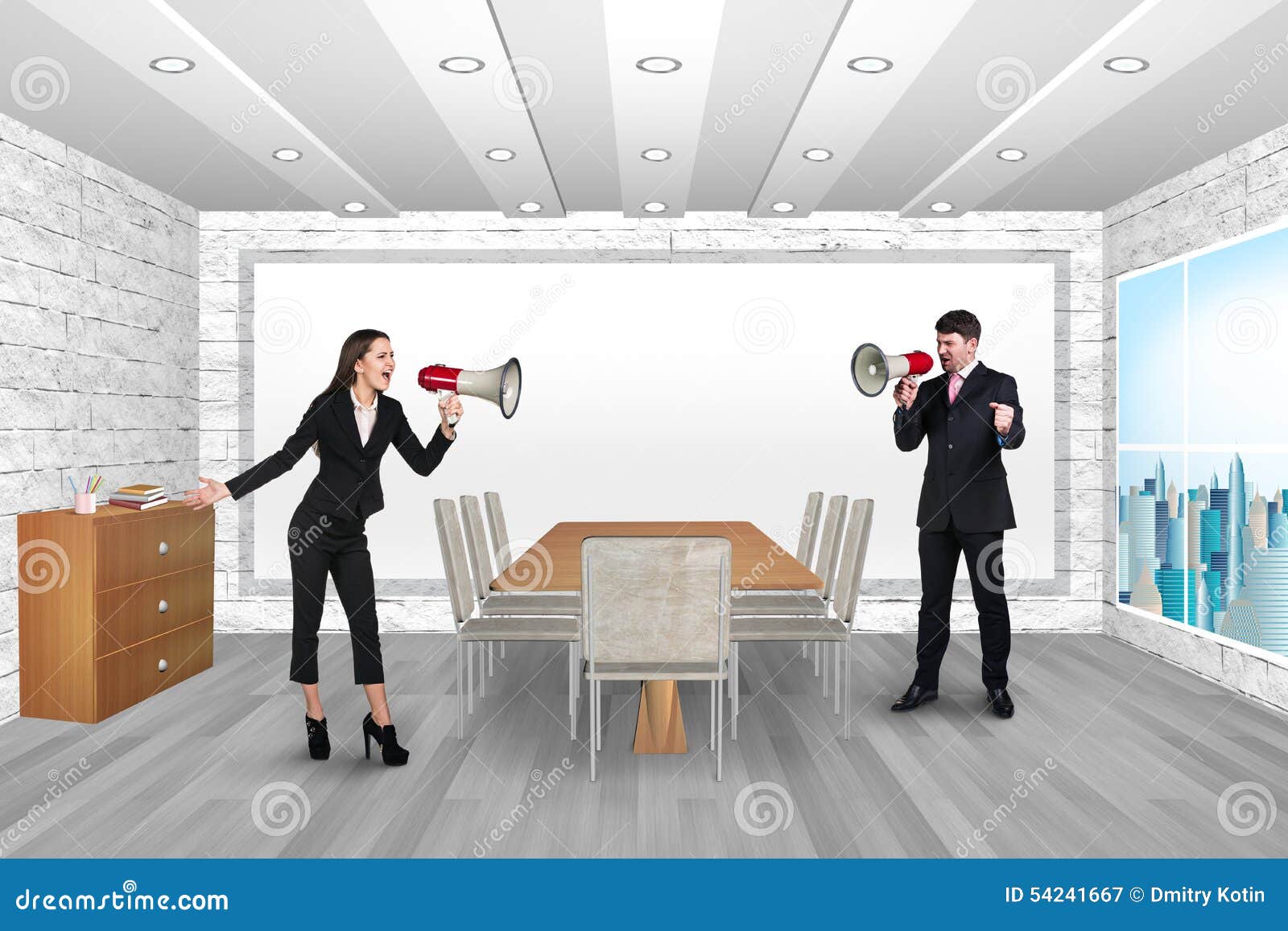 People Shouting In Megaphones Royalty-Free Stock Photography ...