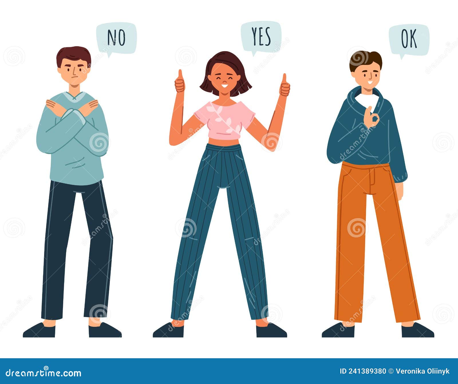 Negative Gestures Flat Vector Illustrations Set. Finger Language, Non ... Negative Gestures Flat Vector Illustrations Set. Finger Language, Non ...