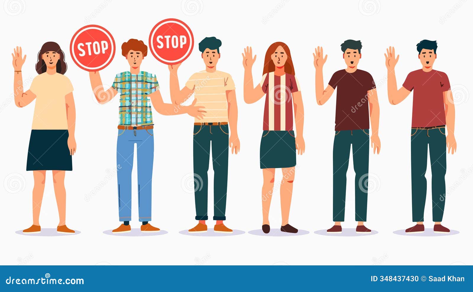People Showing Stop Gesture Warning Sign Refusing Gesture Concept Stock ...