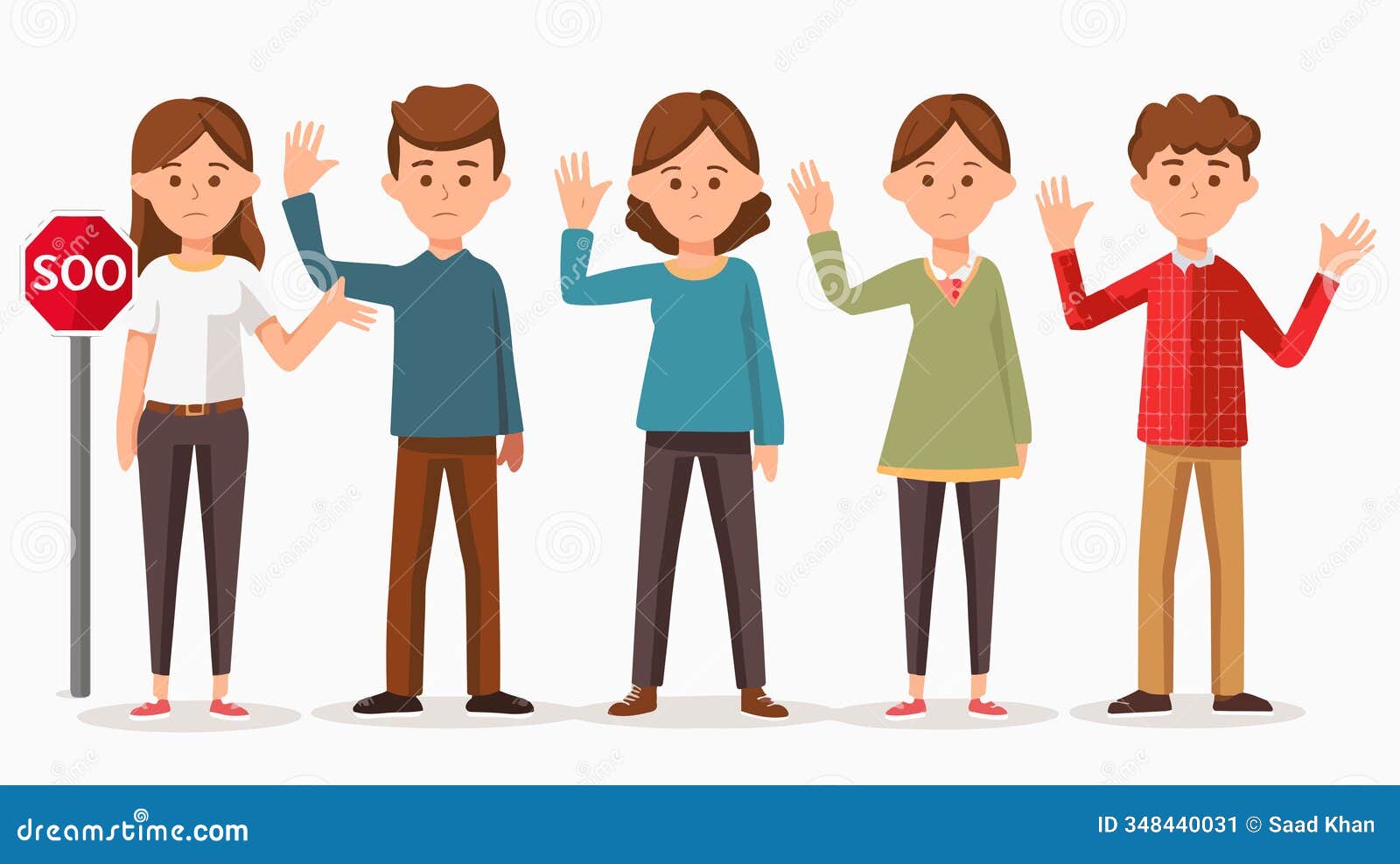 People Showing Stop Gesture Warning Sign Refusing Gesture Concept Stock ...