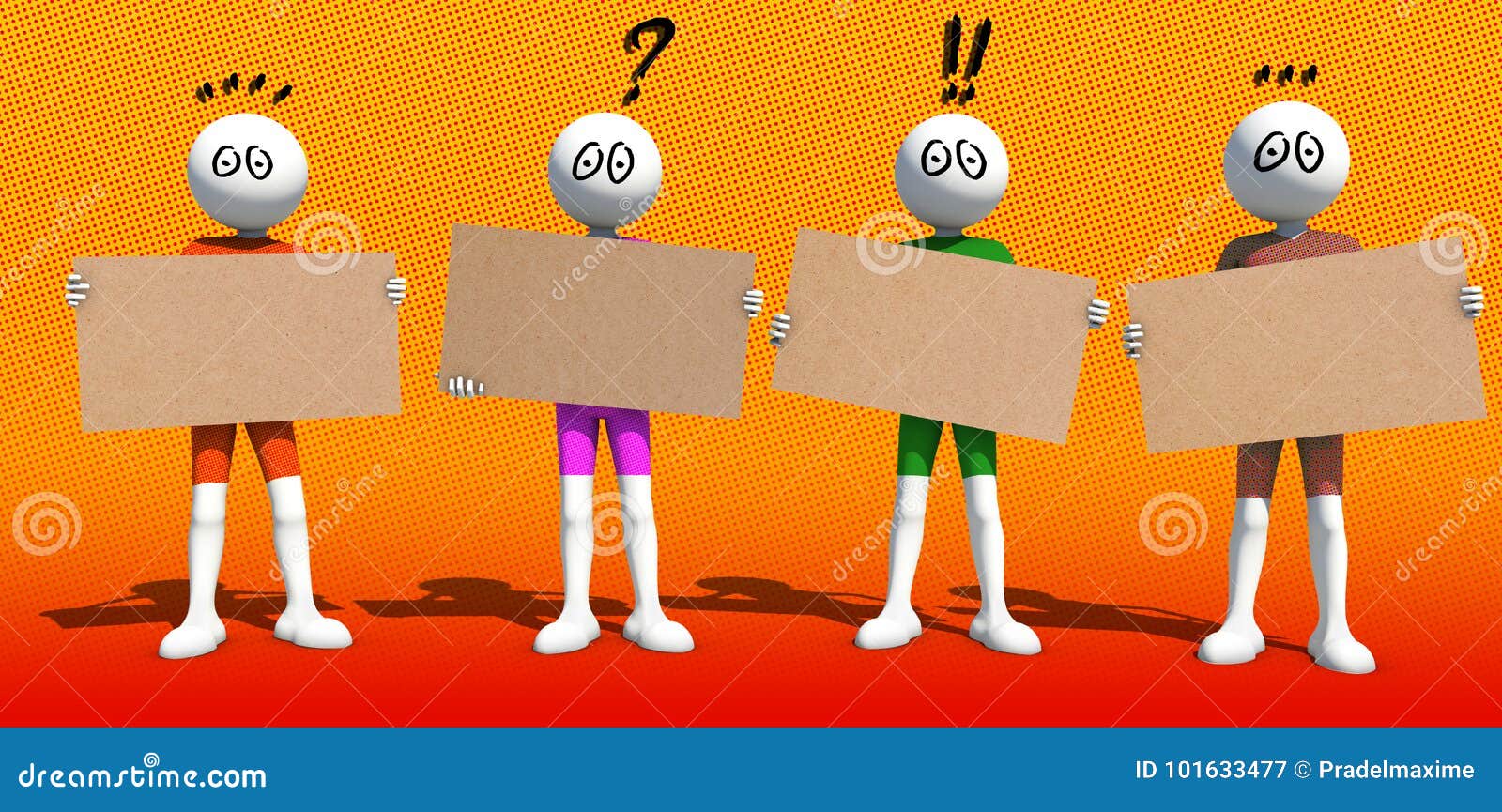 People with sign stock illustration. Illustration of happy - 101633477