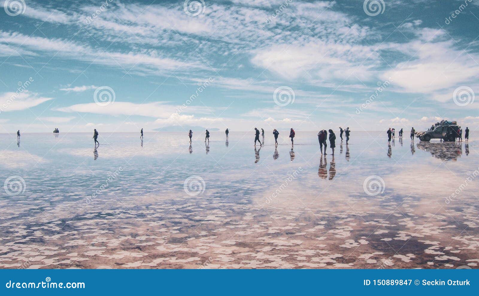People Silhouette in the Salar De Uyuni Stock Image - Image of ...