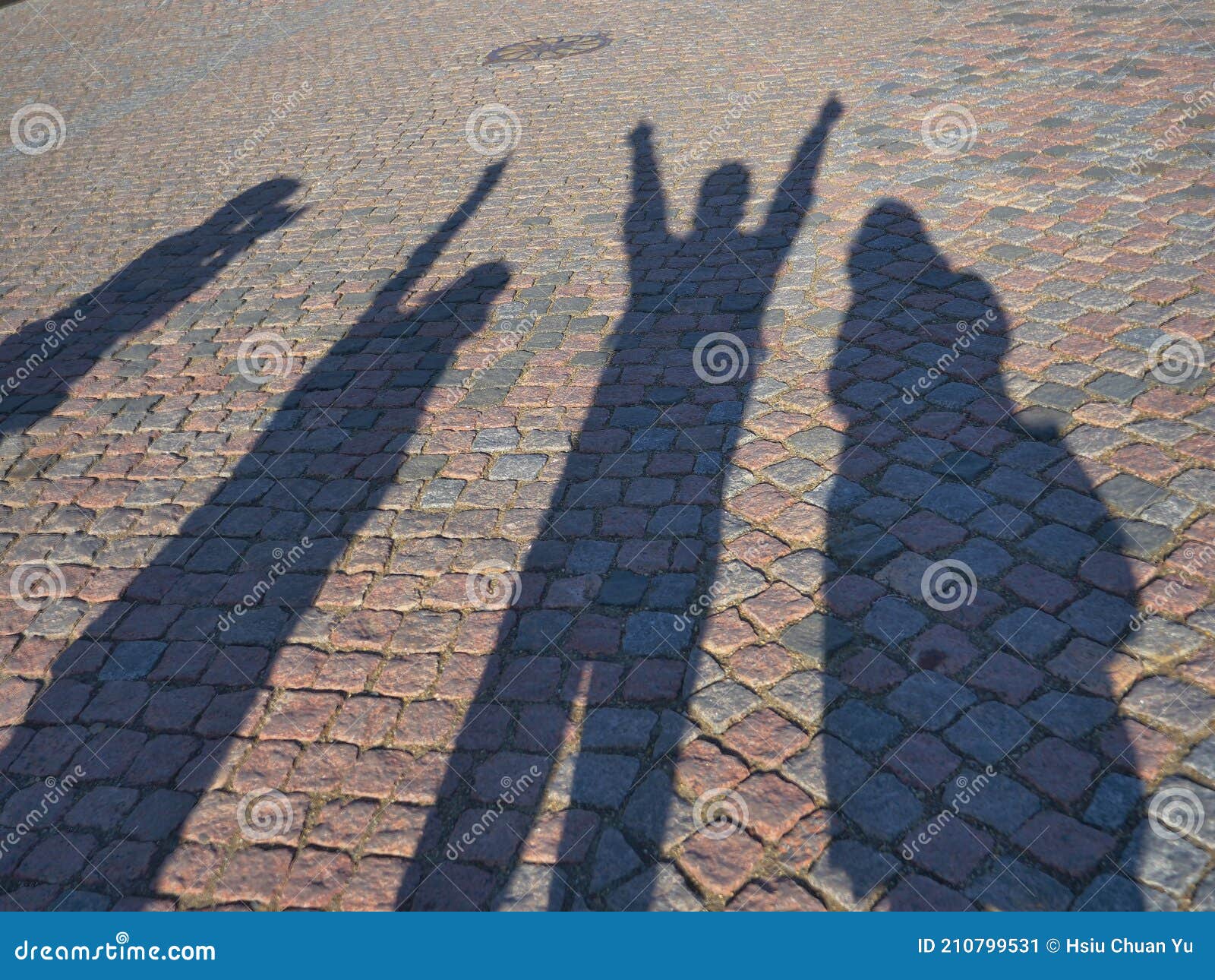 4 People Silhouette Shadow of Cheering Playing Stock Image - Image of ...