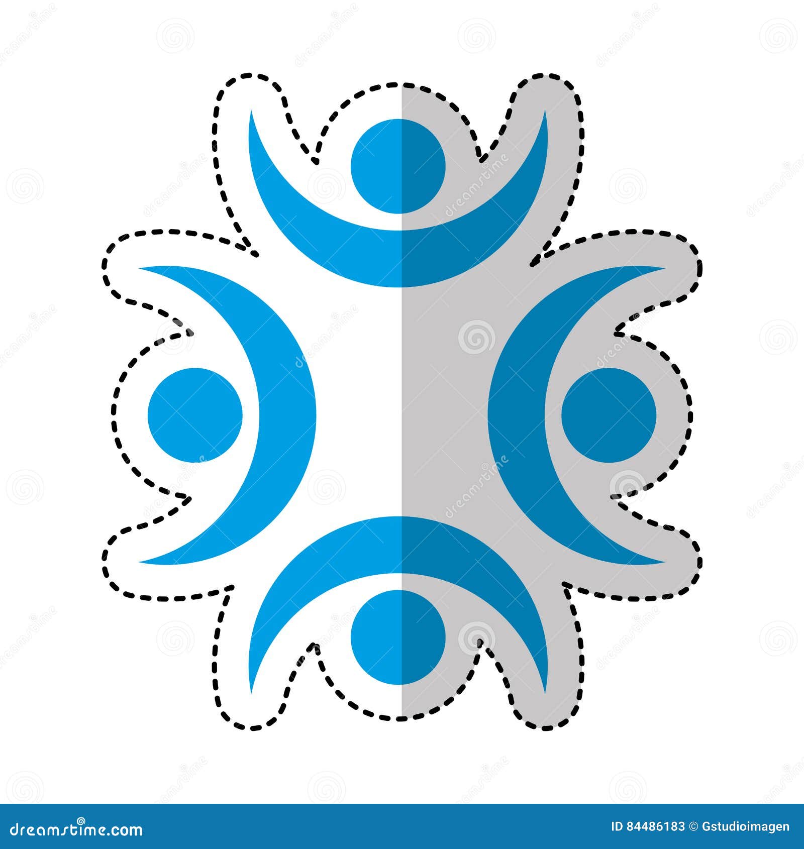 People Silhouette Teamwork Emblem Stock Illustration - Illustration of ...