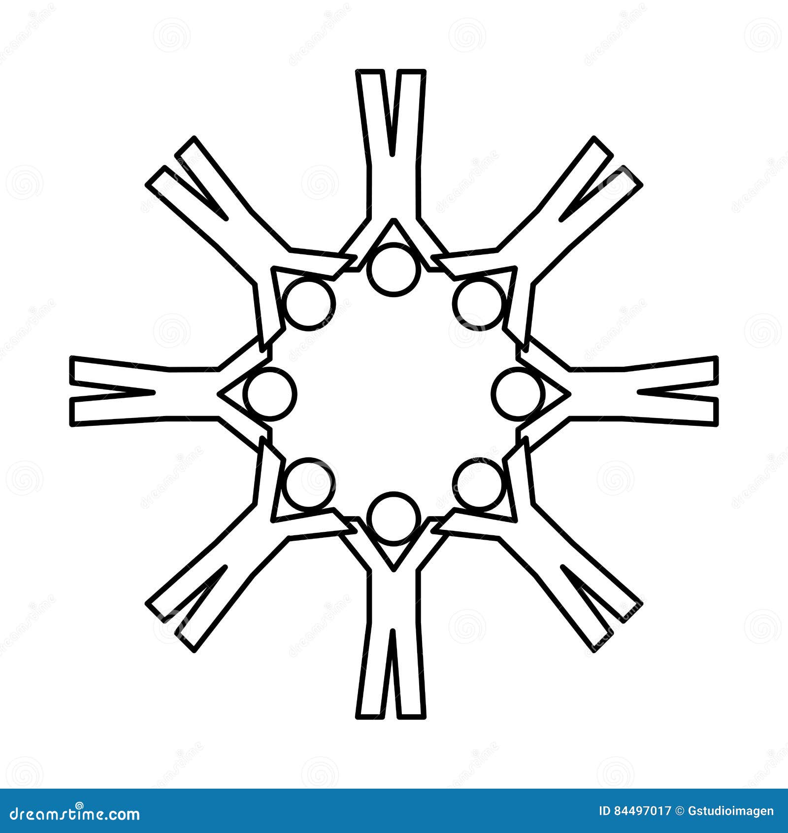 People Silhouette Teamwork Emblem Stock Illustration - Illustration of ...