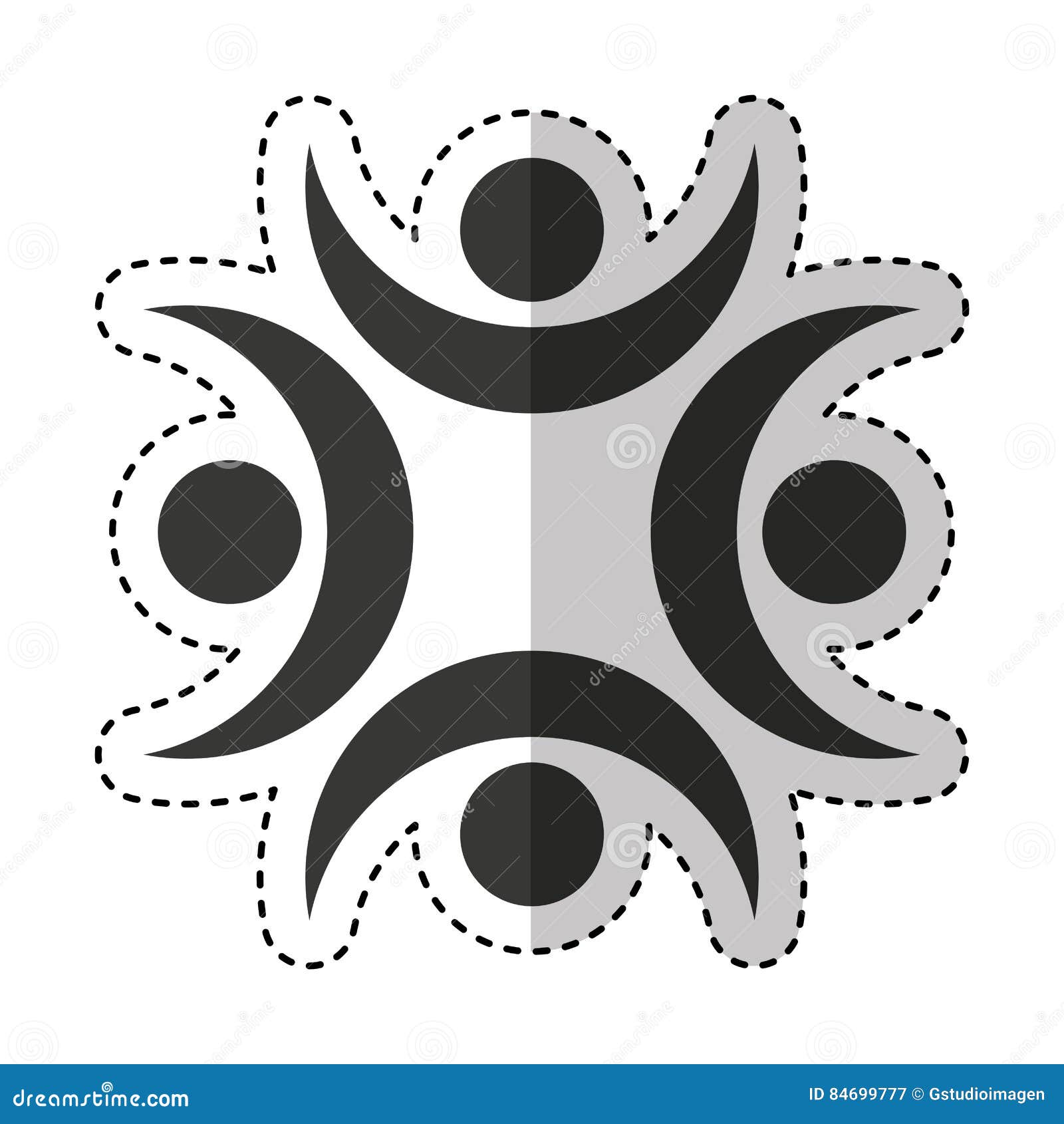 People Silhouette Teamwork Emblem Stock Illustration - Illustration of ...
