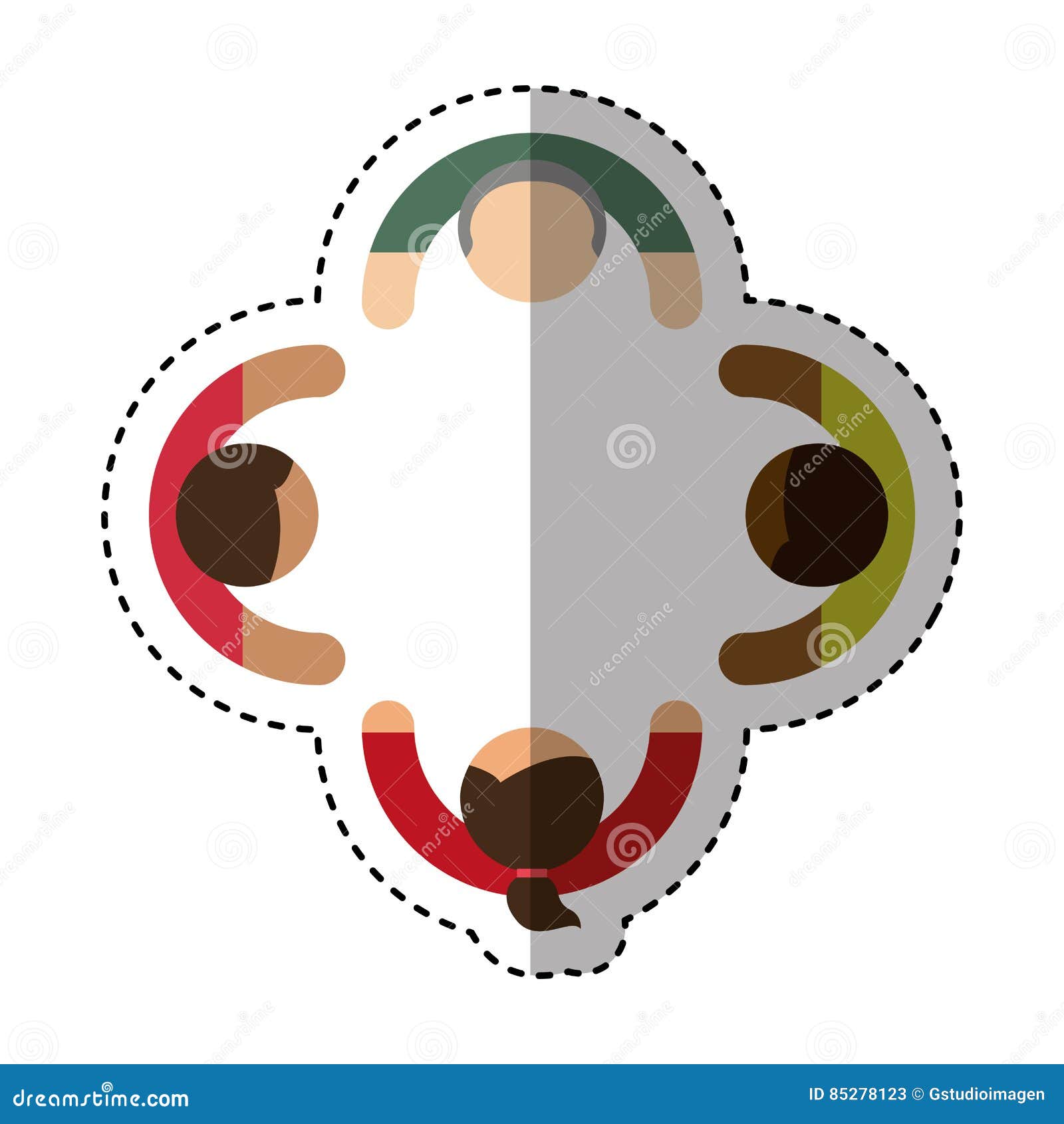 People Silhouette Teamwork Emblem Stock Illustration - Illustration of ...