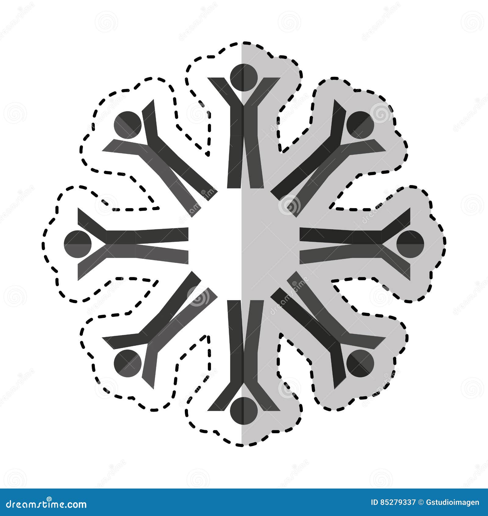 People Silhouette Teamwork Emblem Stock Illustration - Illustration of ...