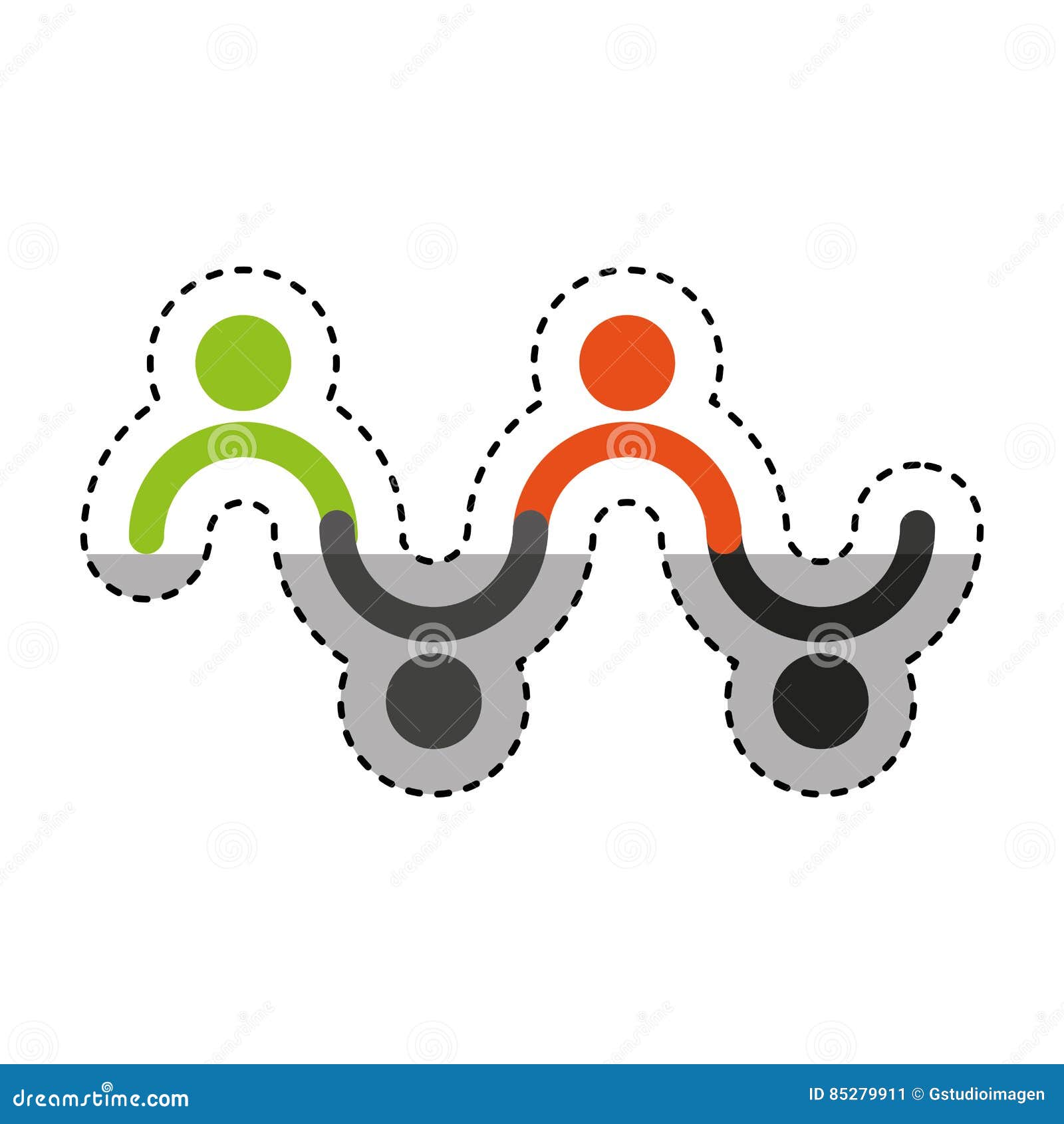 People Silhouette Teamwork Emblem Stock Illustration - Illustration of ...