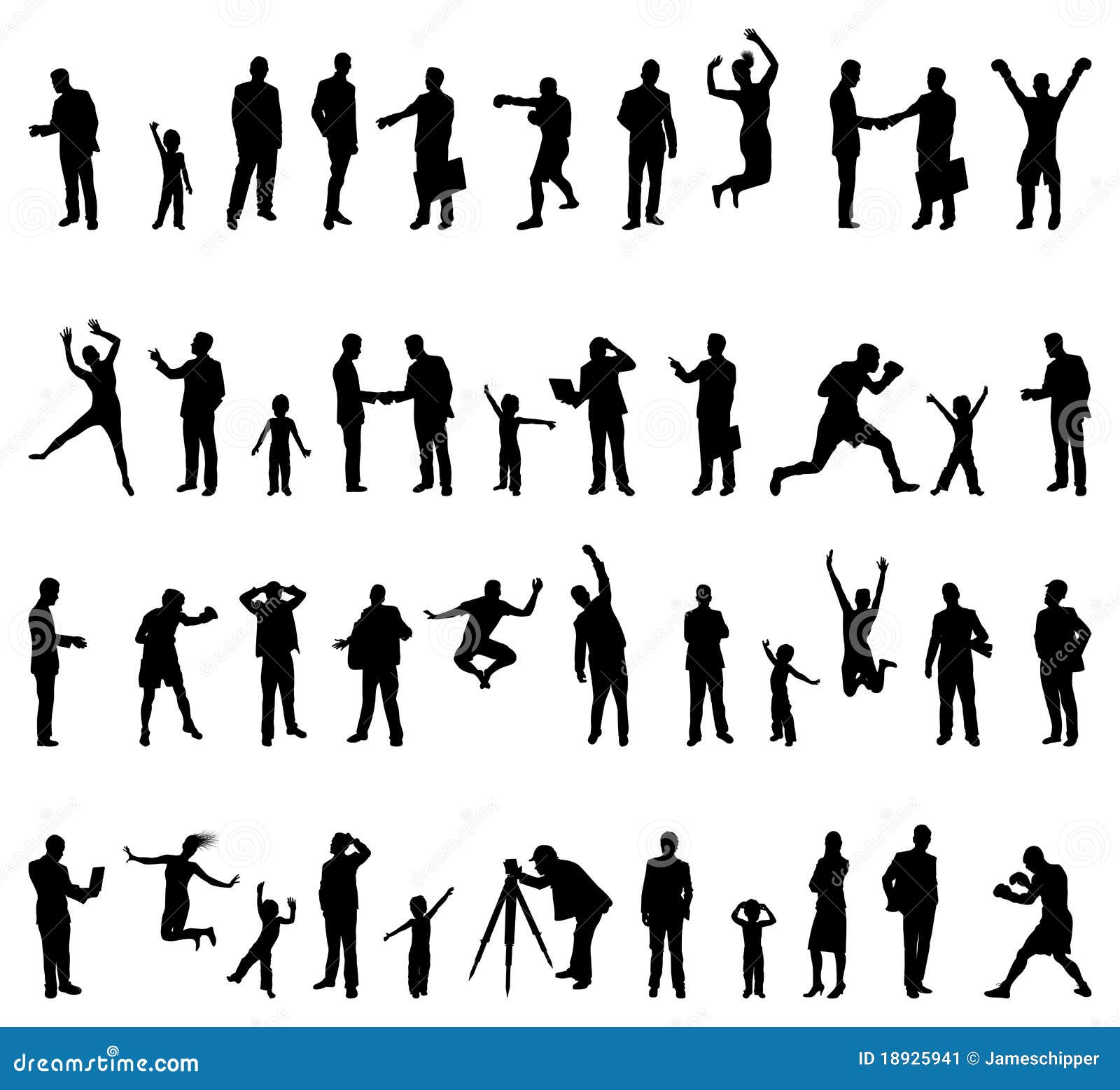 People Silhouettes Cartoon Vector | CartoonDealer.com #18925941