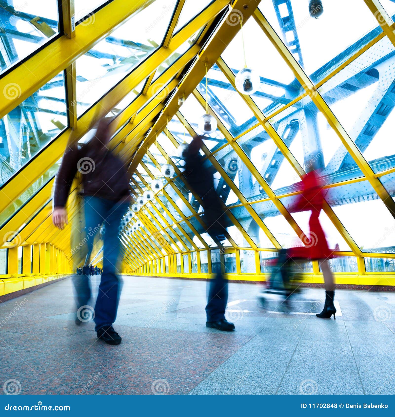 People Silhouettes in Motion in Passage Stock Photo - Image of business ...