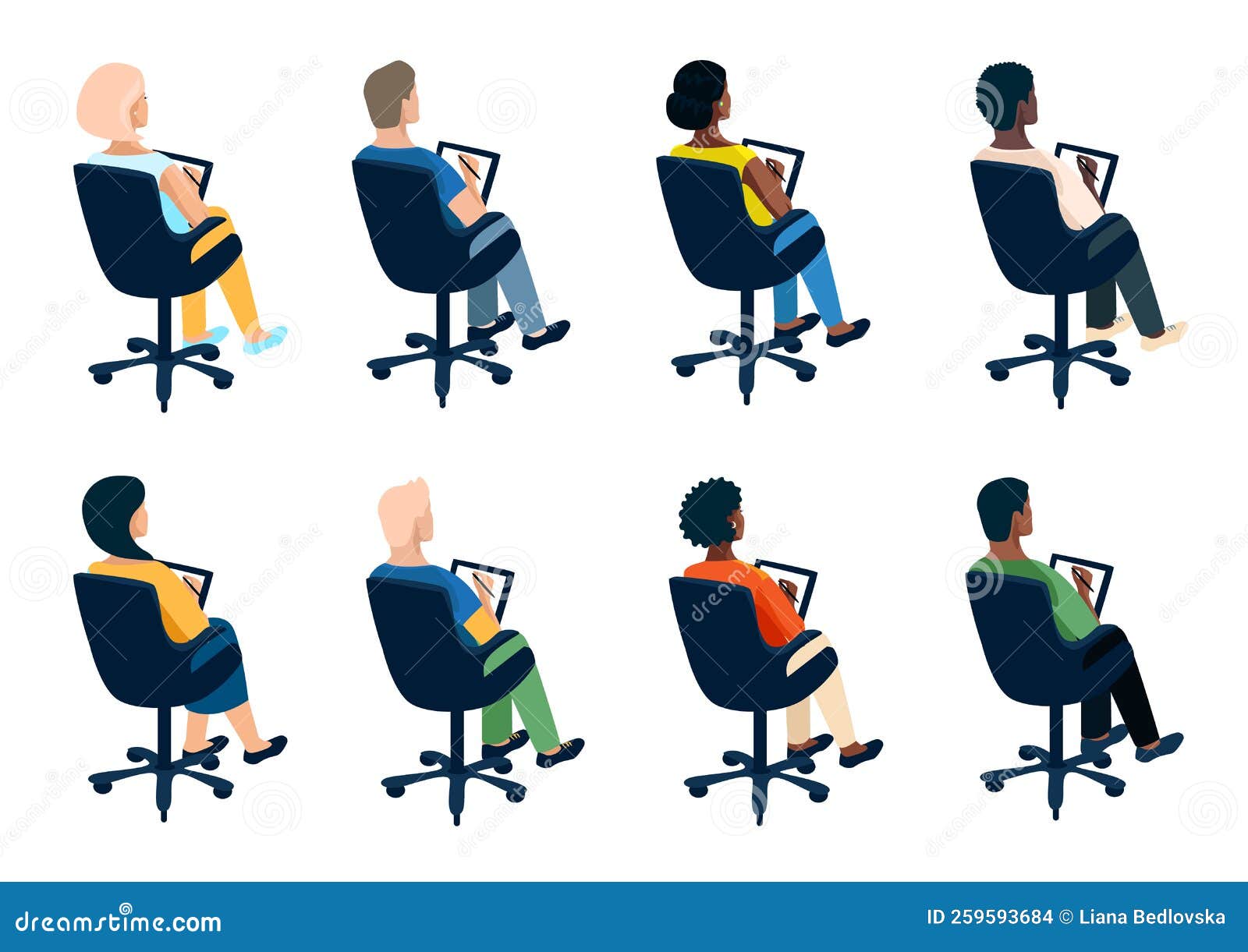 People Sit with Their Backs in Chairs and Take Notes at a Conference ...