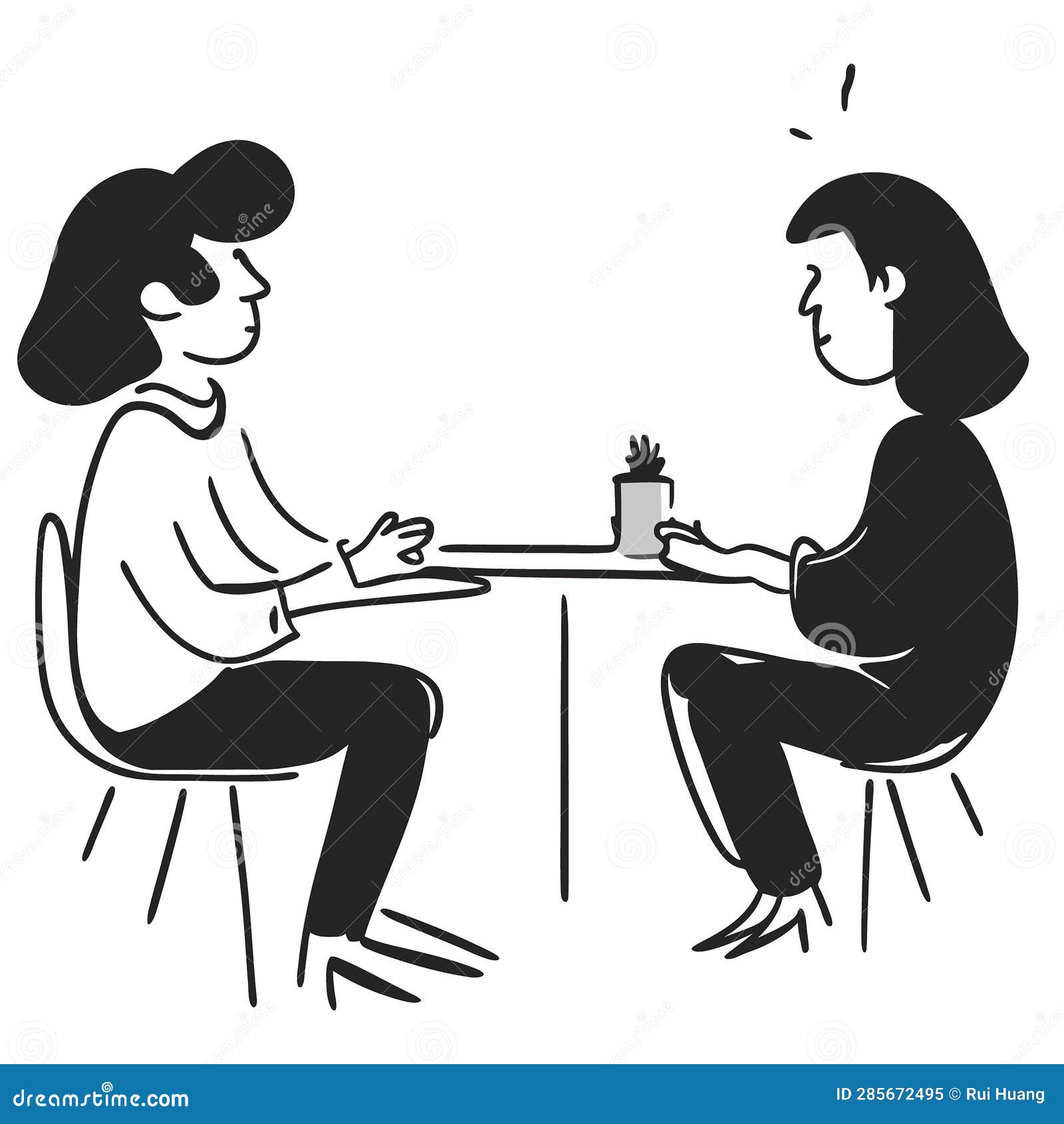 People Sitting and Doing Job Interview or Work Discussion Stock ...