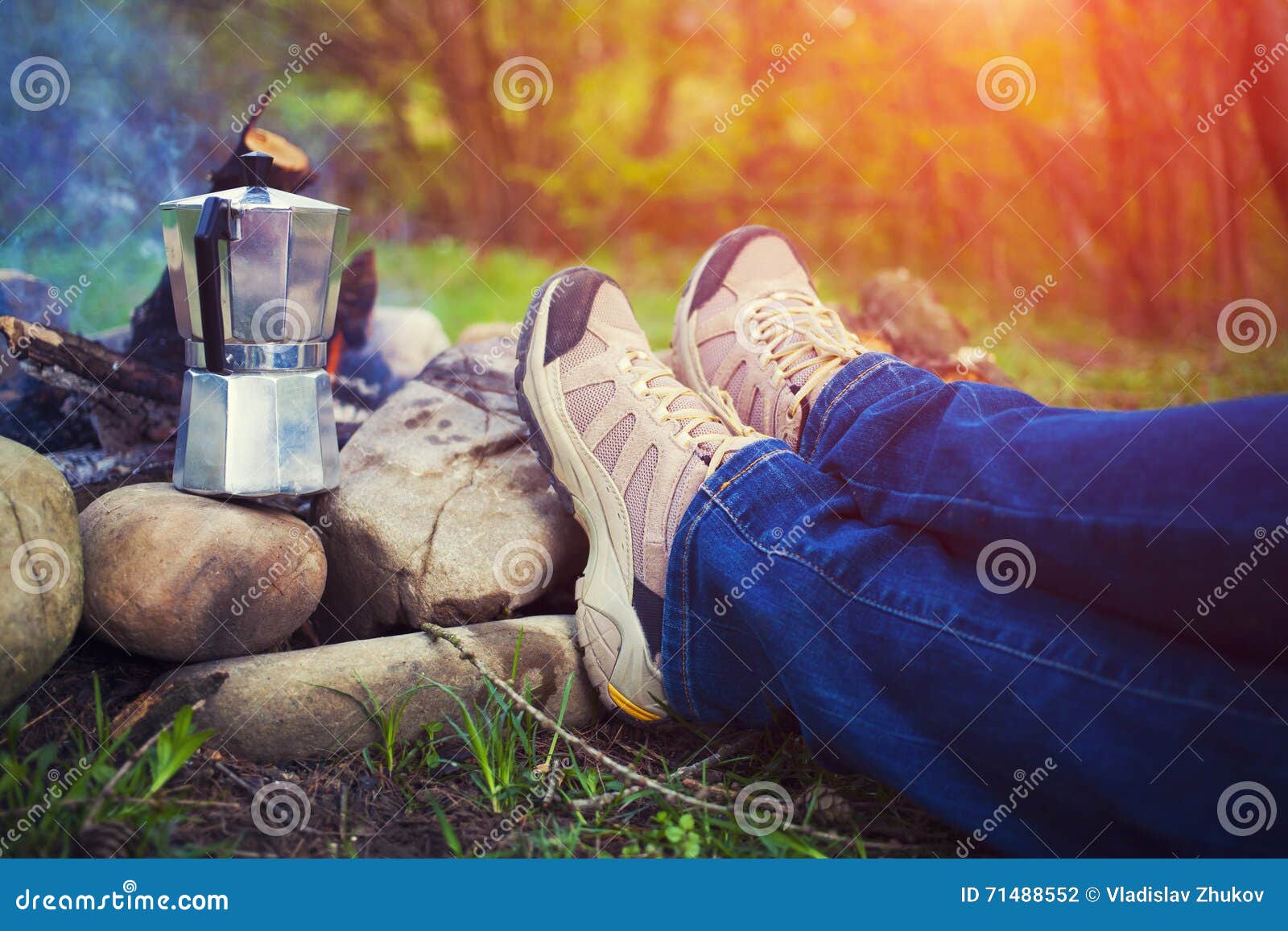 People Sitting Near the Fire. Stock Photo - Image of curiosity, healthy ...