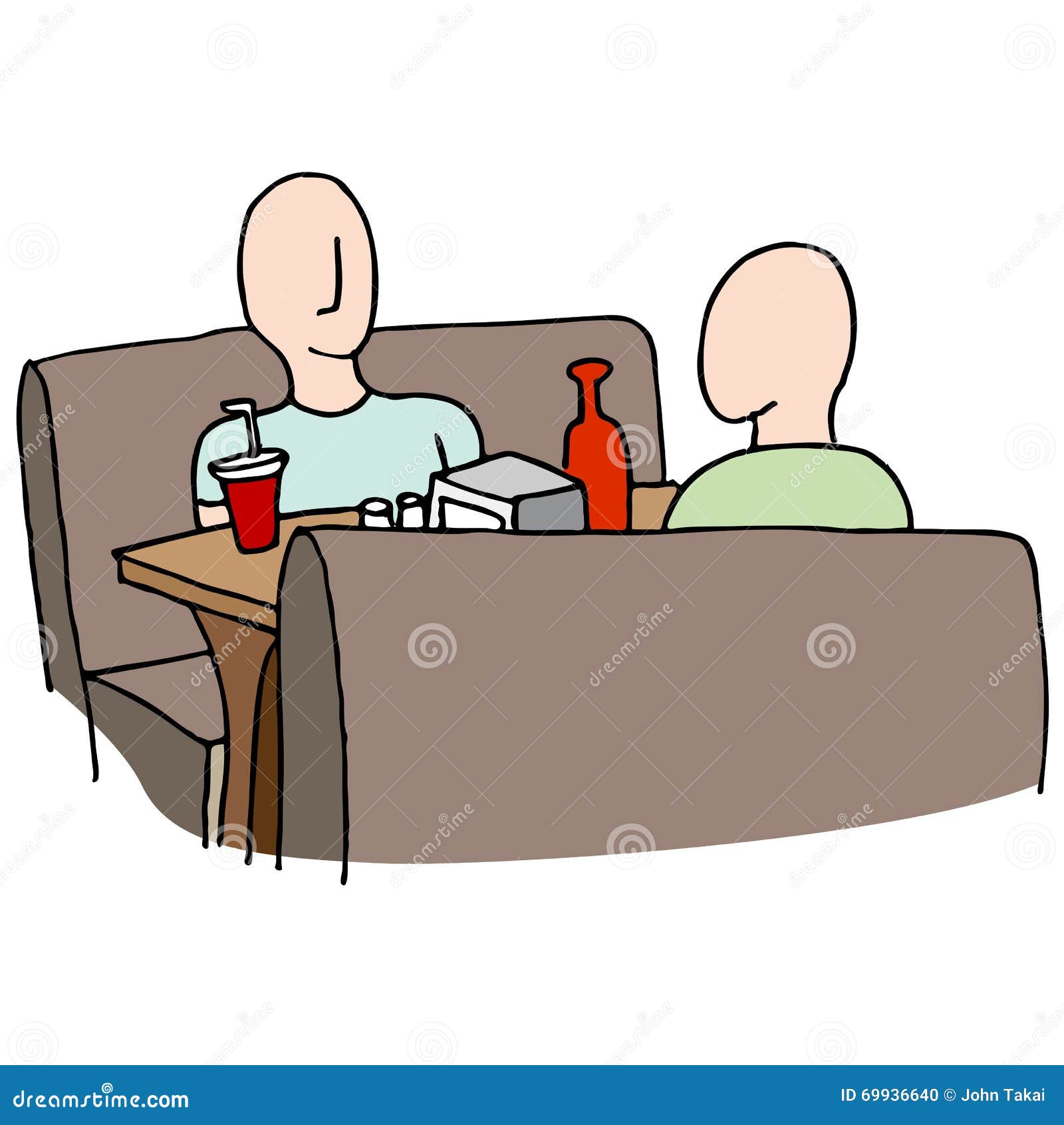 People Sitting at Restaurant Booth Stock Vector - Illustration of food ...