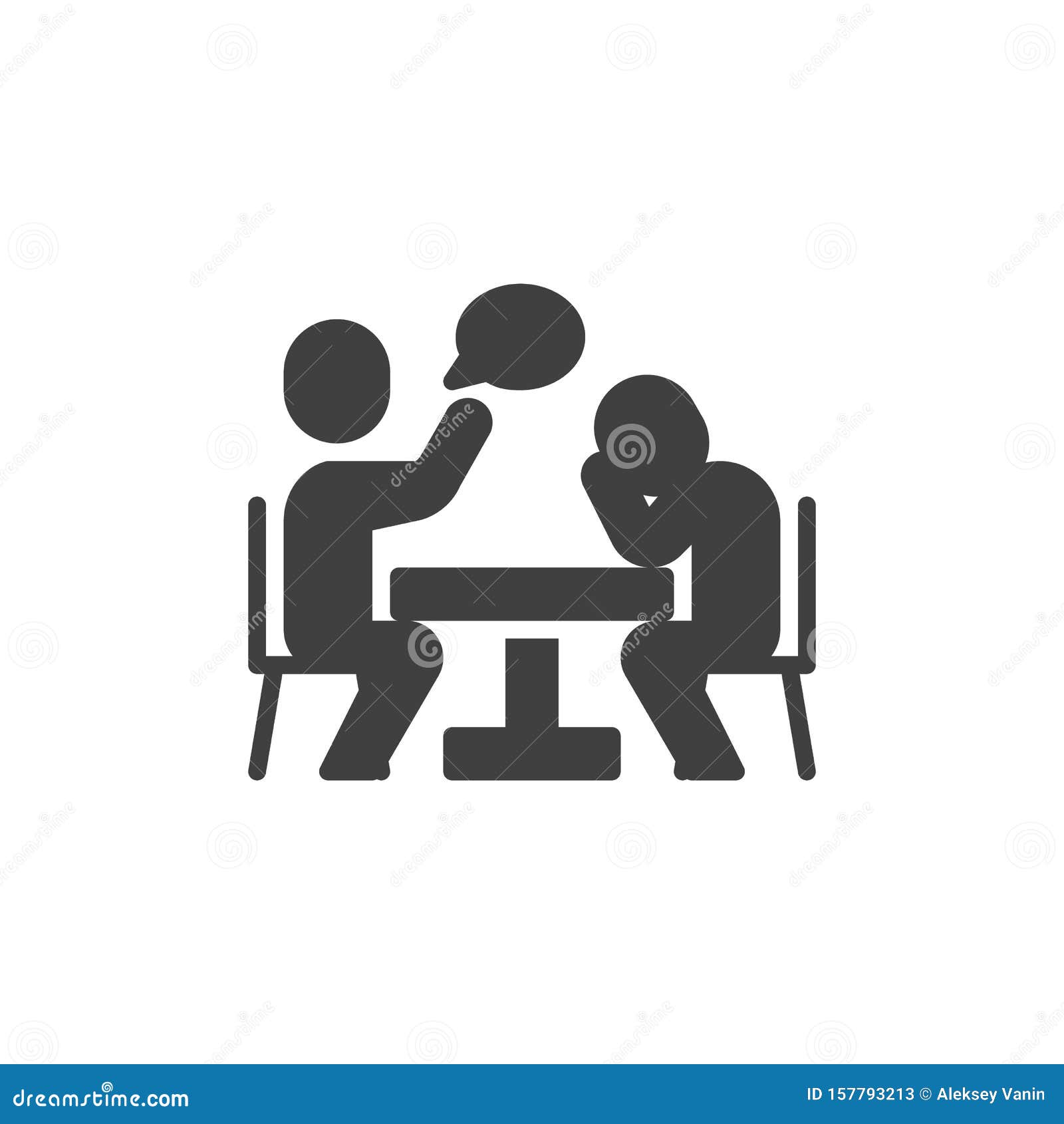 People Sitting at the Table Talking Vector Icon Stock Vector ...