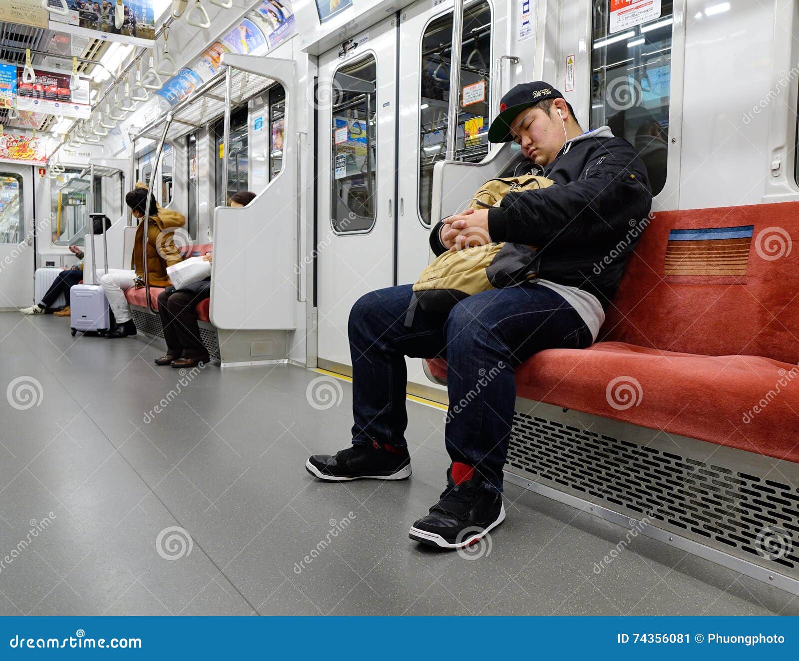 Fat Man Sitting At Train, Japan Editorial Image | CartoonDealer.com ...