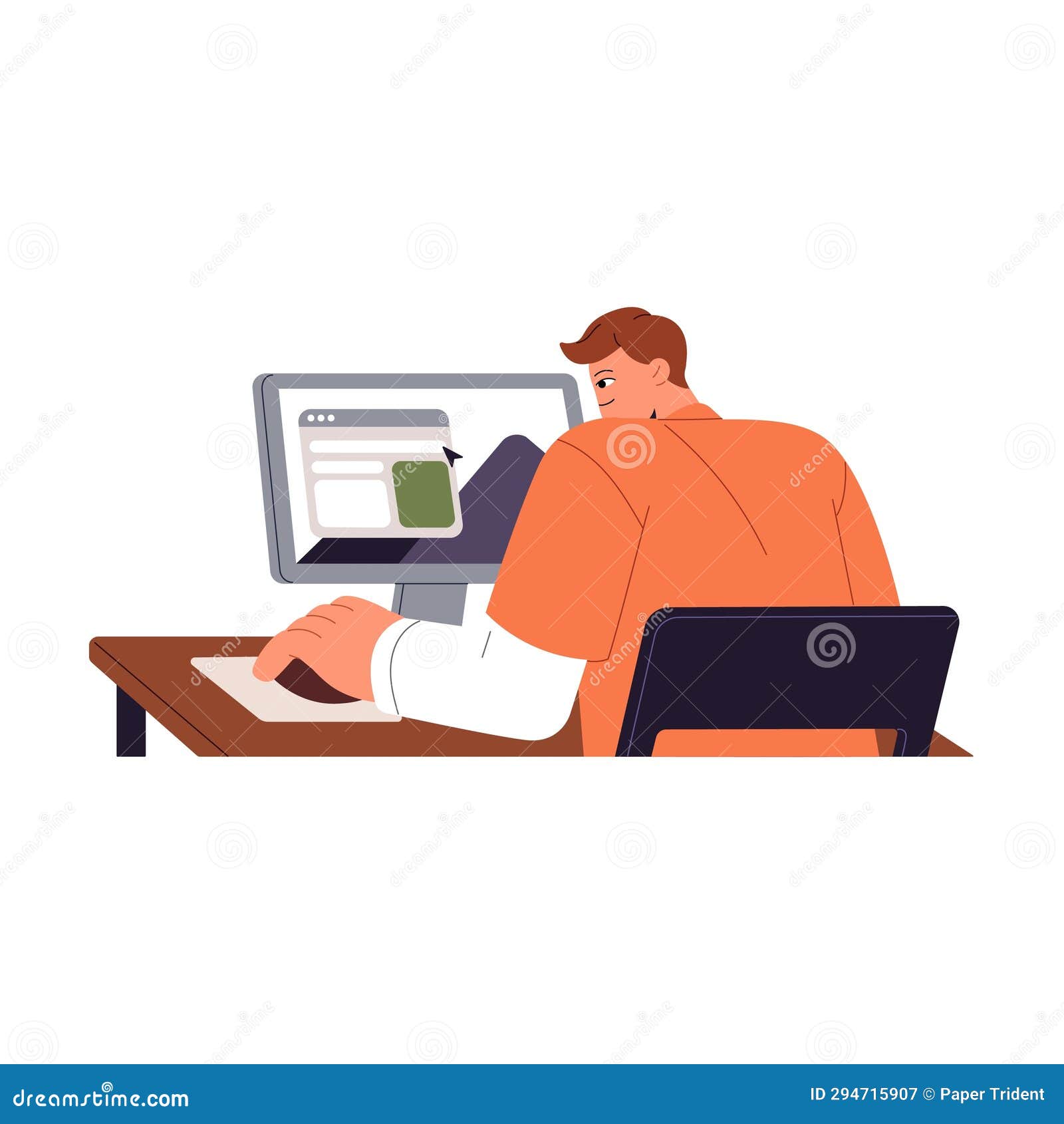 People Sitting on Website. Office Worker Input Information in Internet ...