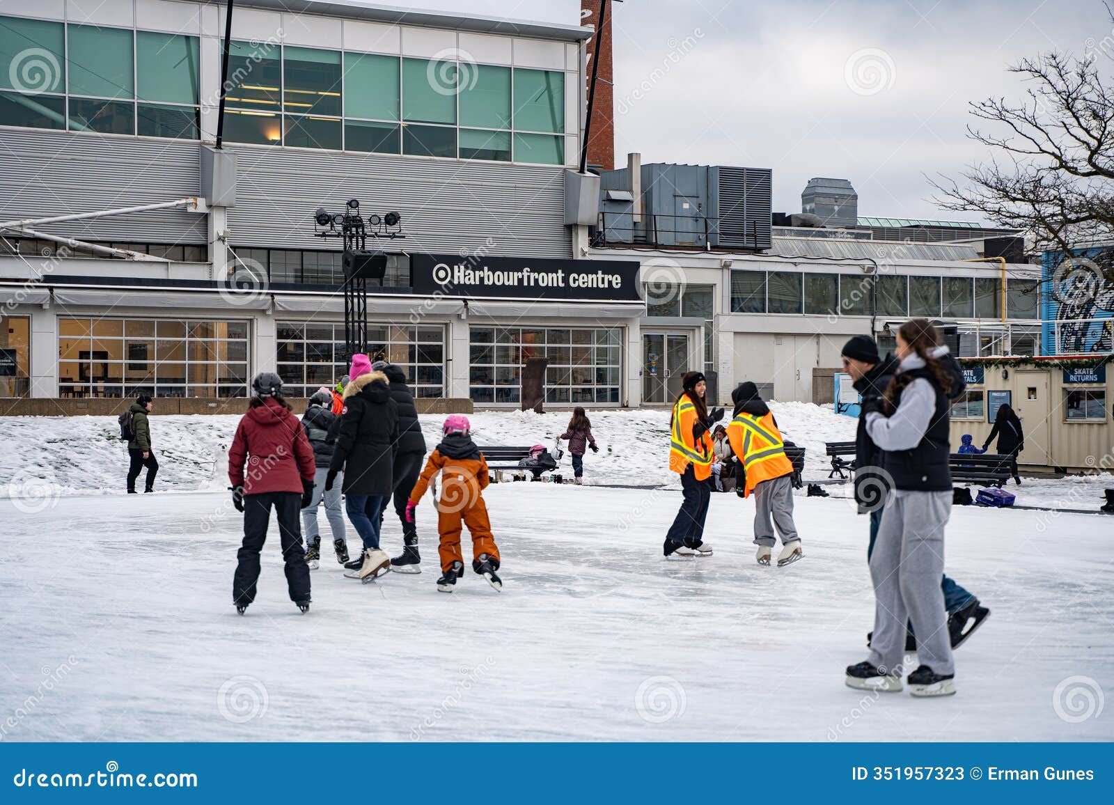 People Skating at the Harbourfront Centre Ice Rink in Toronto ...