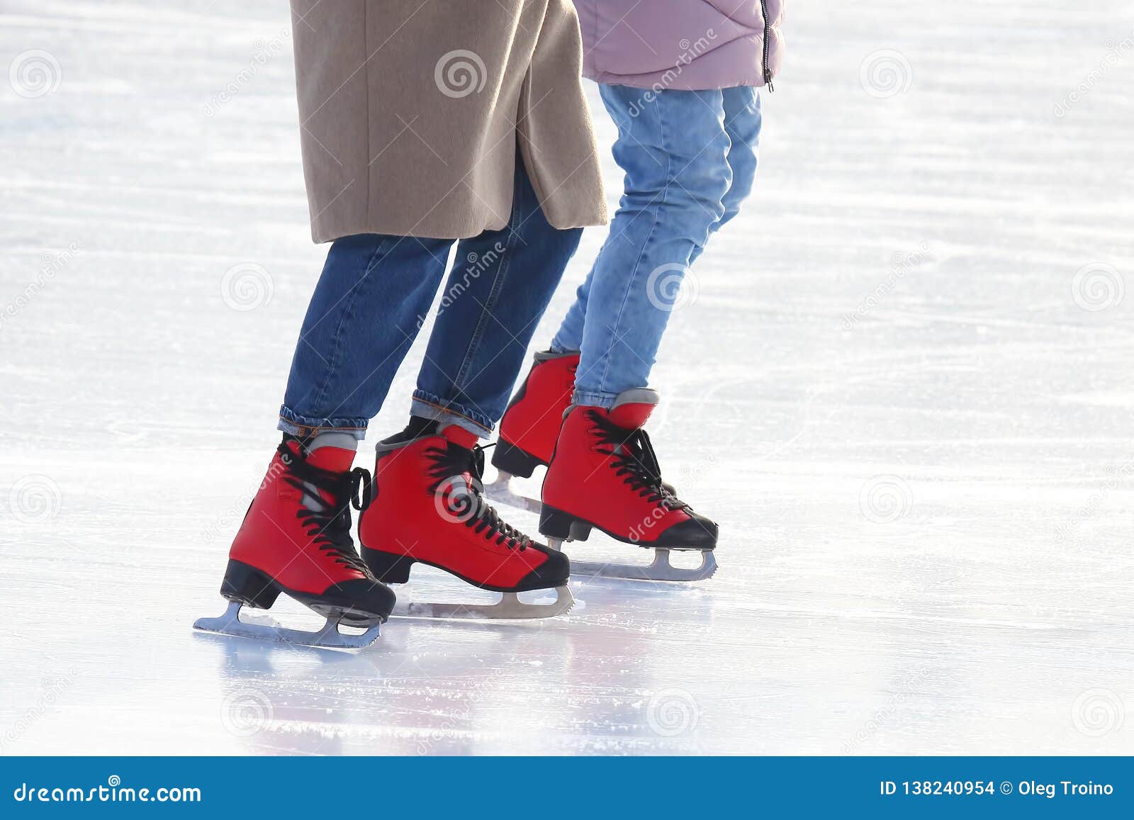 People Skating on the Ice Rink Stock Photo - Image of entertainment ...