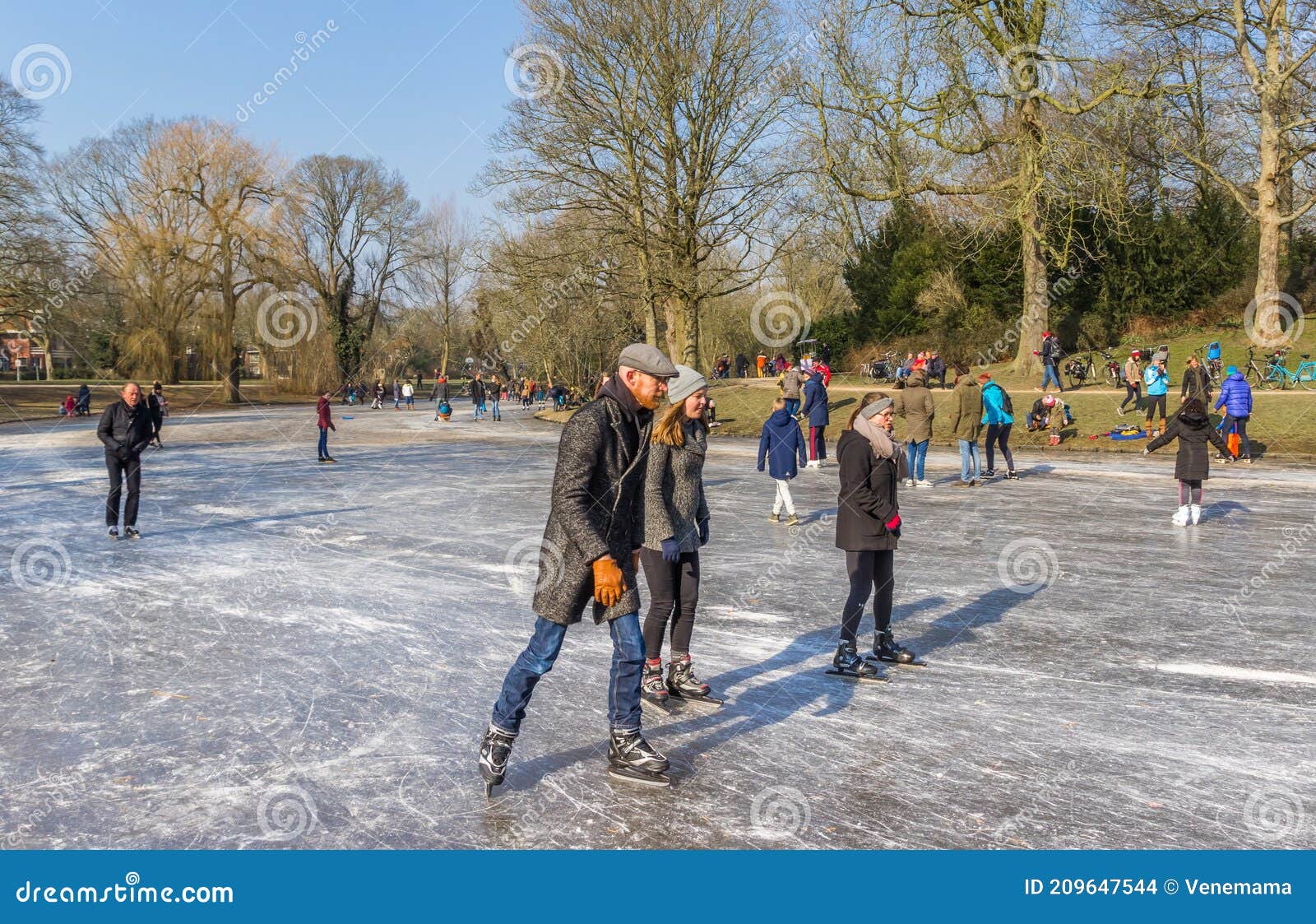 People Skating in the Park in Groningen Editorial Stock Image - Image ...