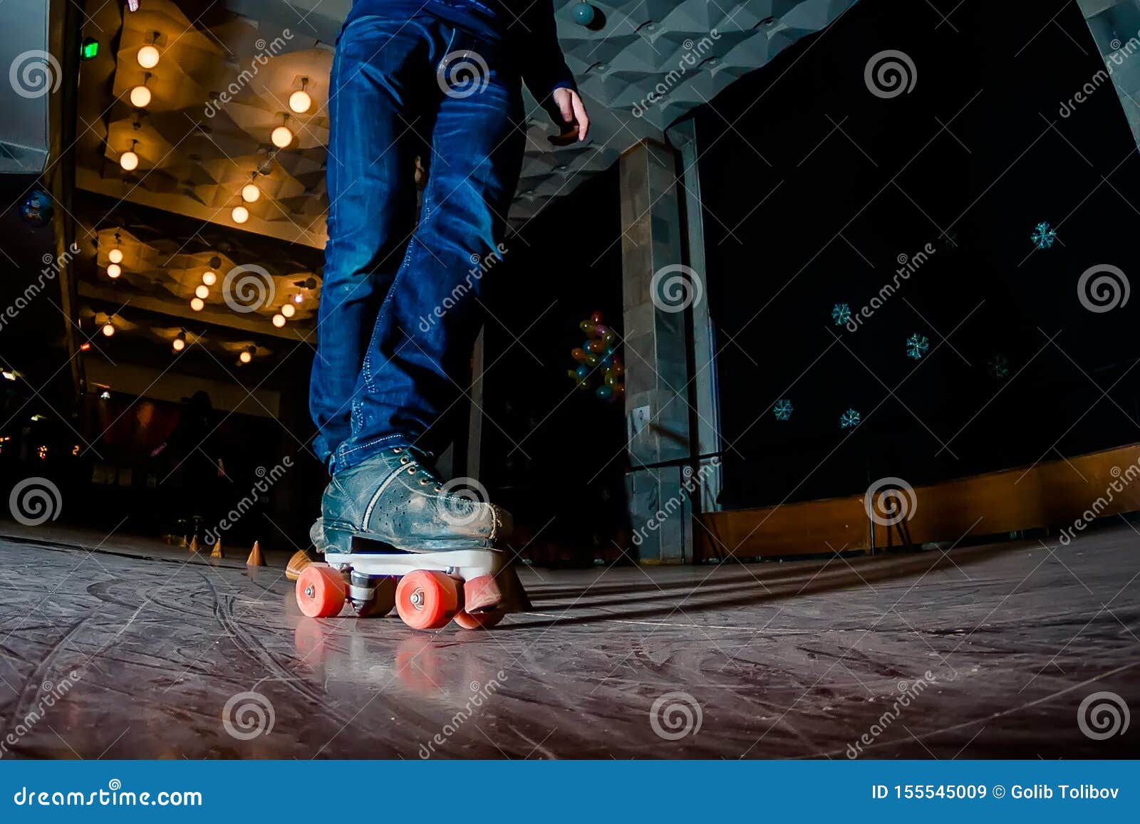 Skating on roller rink stock image. Image of rollerskate - 155545009
