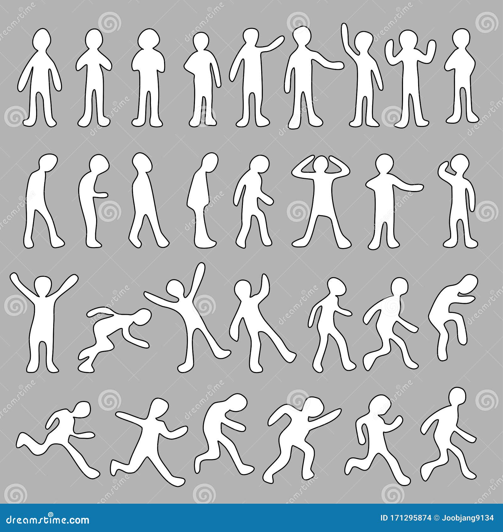 Hand Drawing Outlines People Sketch Stock Vector - Illustration of ...