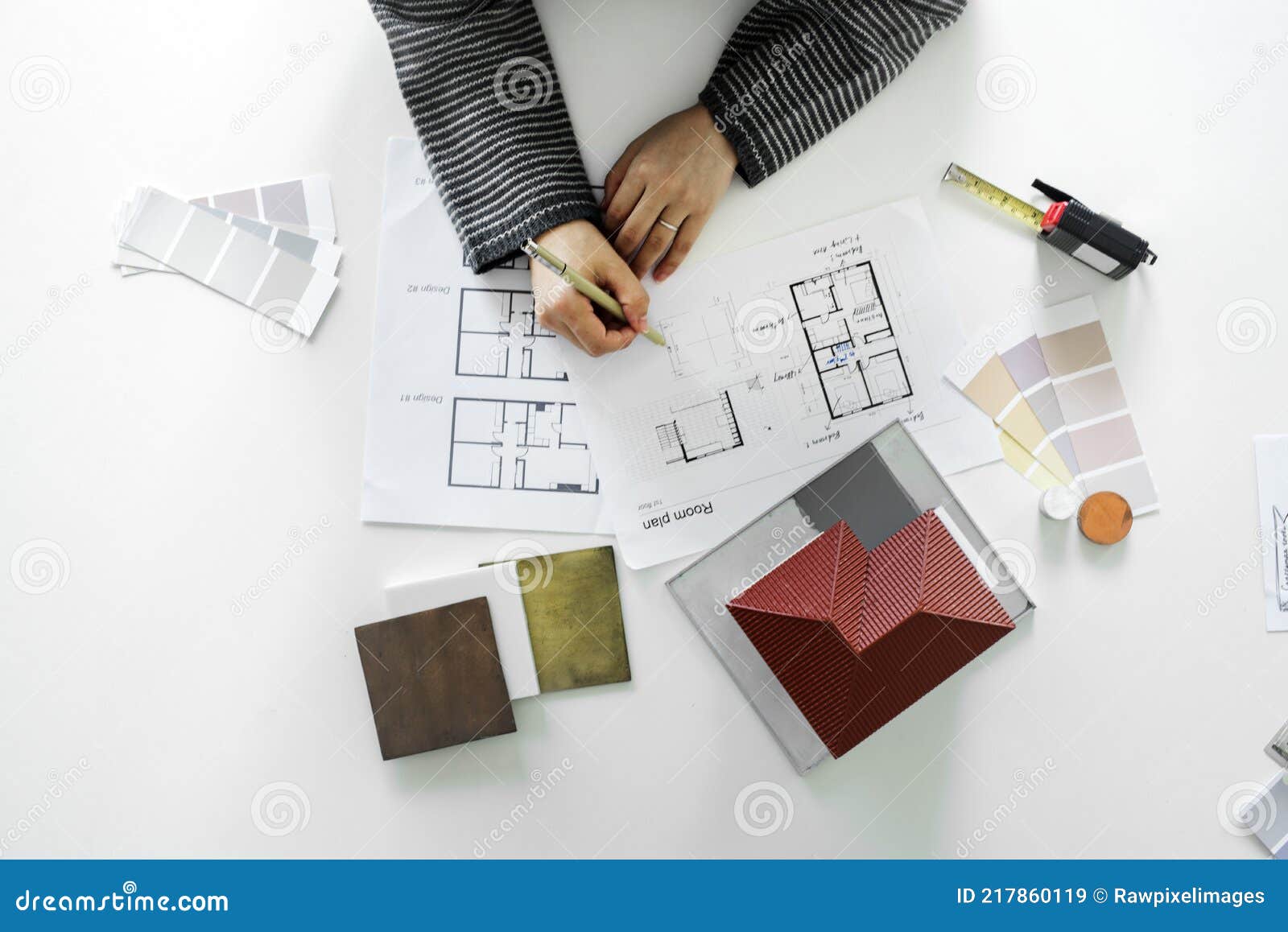 People Sketching House Plan Blueprint Stock Photography | CartoonDealer ...