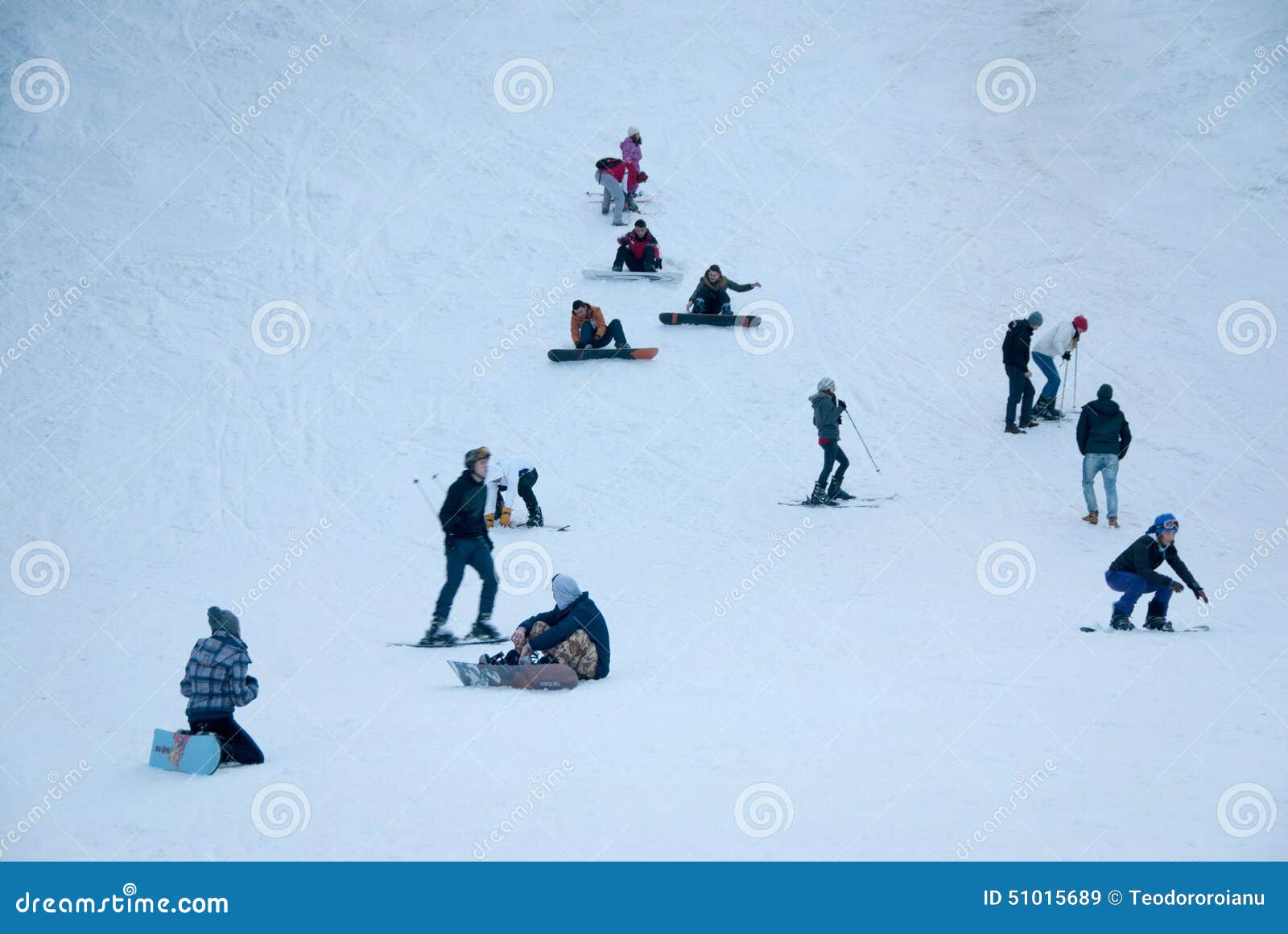People on the skiing slope editorial stock image. Image of snow - 51015689