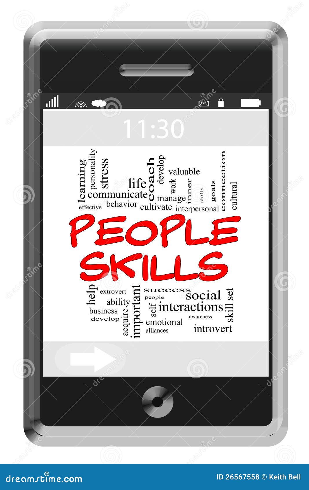 People Skills Word Cloud Concept on Touchscreen Phone Stock ...