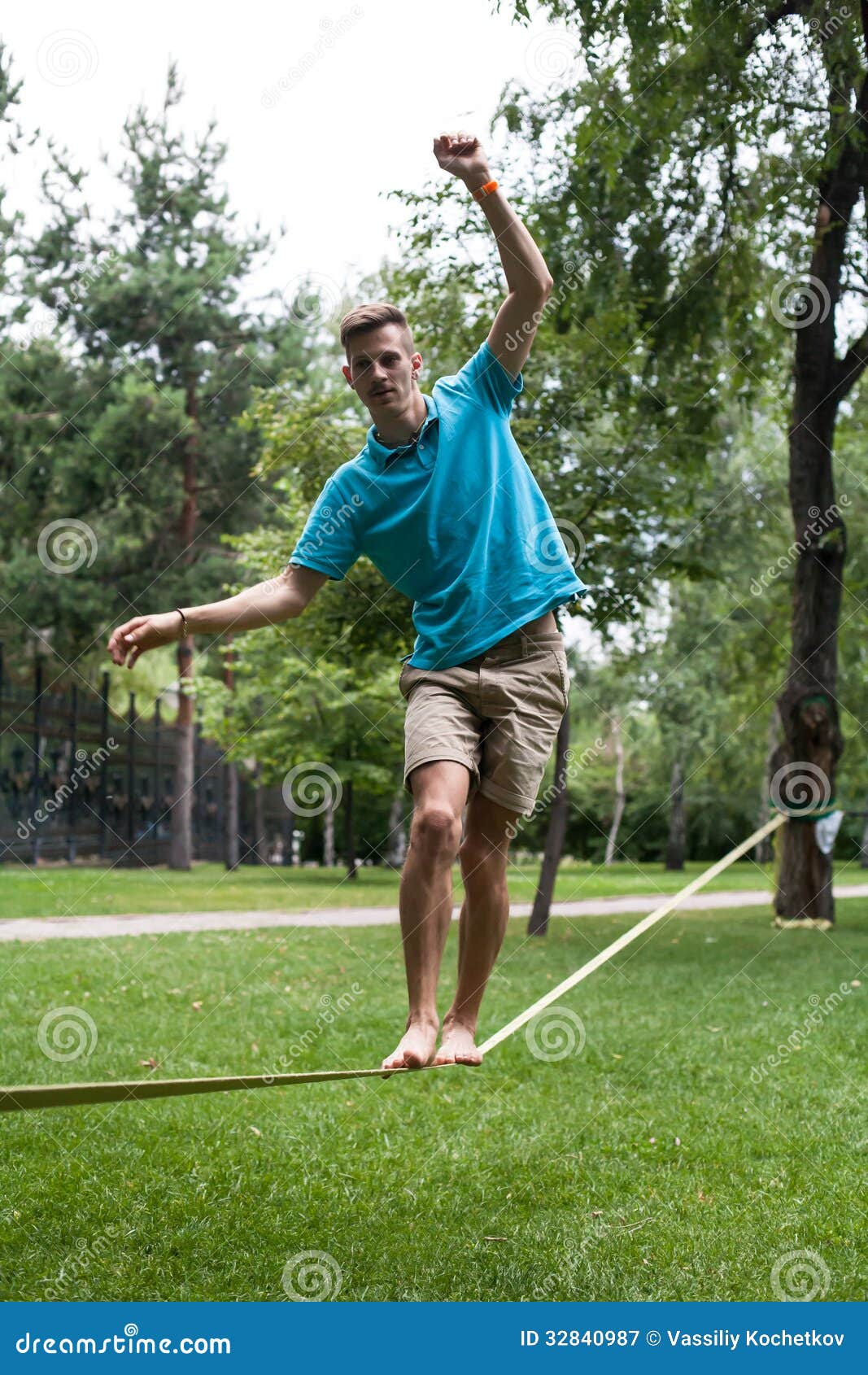 People in the slackline stock image. Image of achievement - 32840987