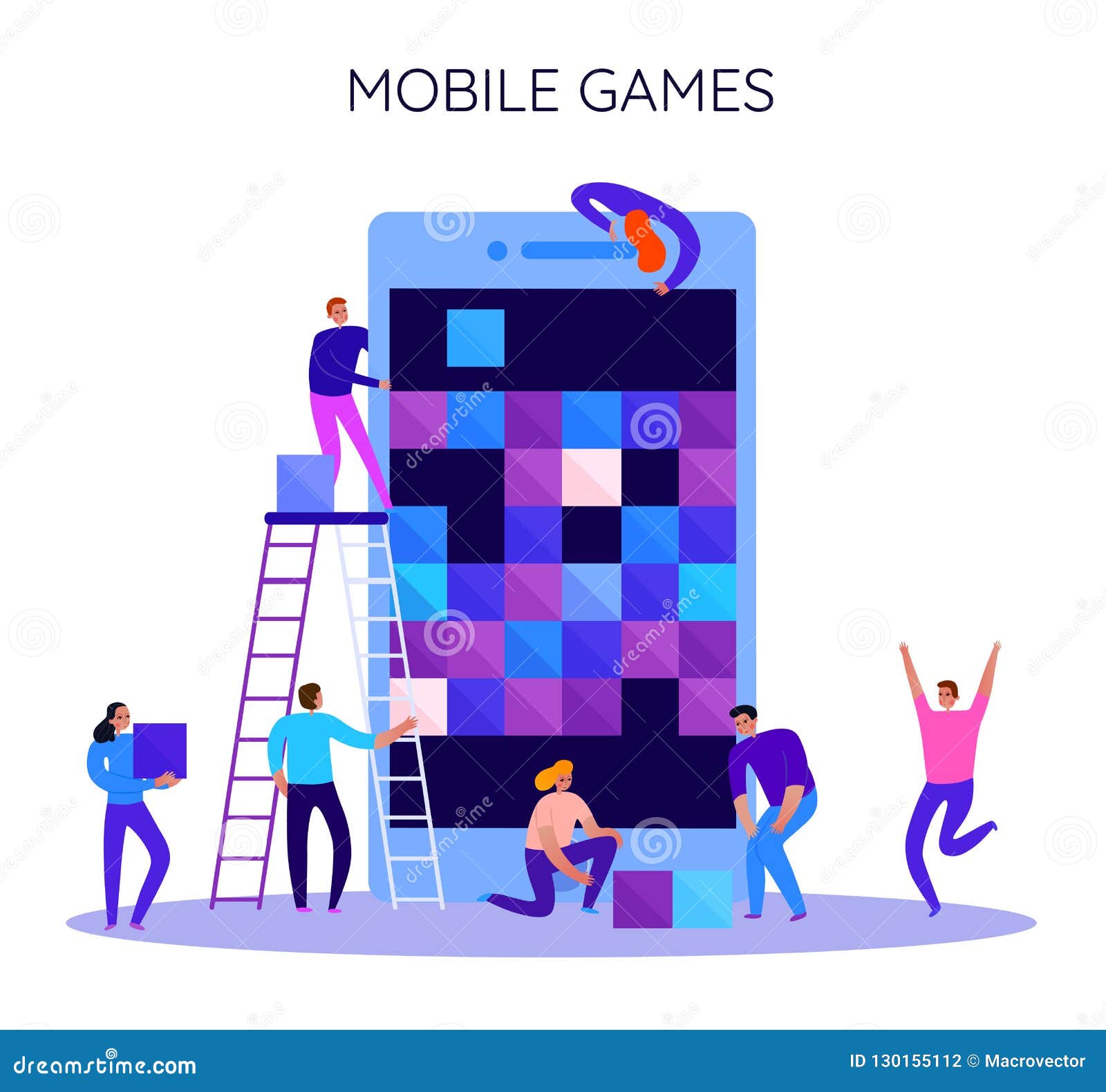 People Smart Phone Interaction Illustration Stock Vector - Illustration ...