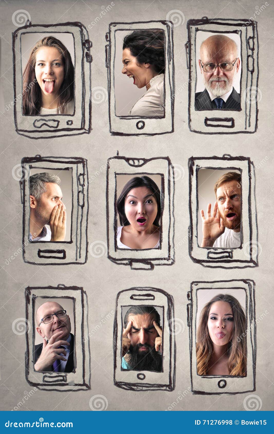 People and smartphones stock photo. Image of phone, connecting - 71276998