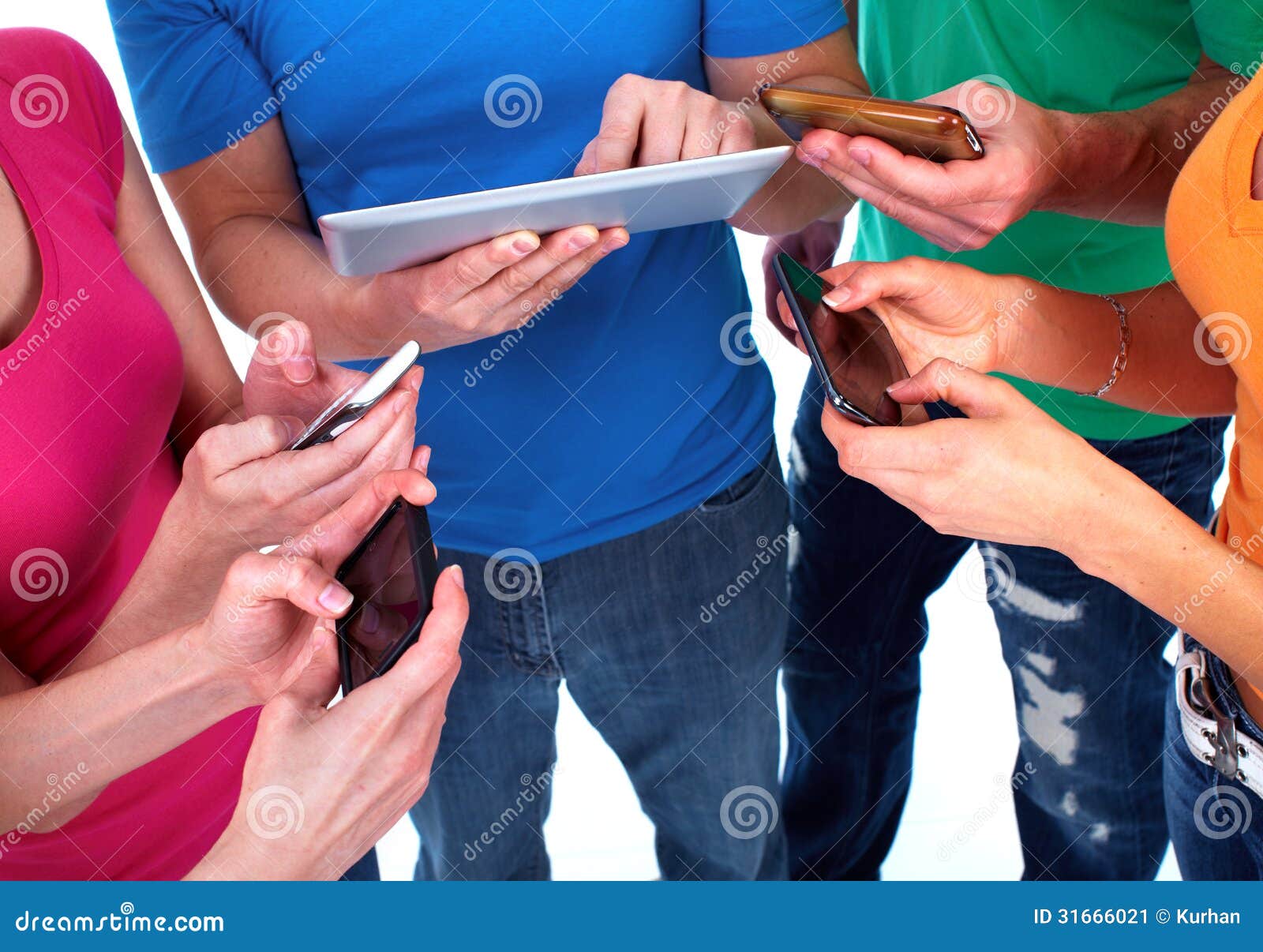 People with smartphones stock image. Image of messaging - 31666021