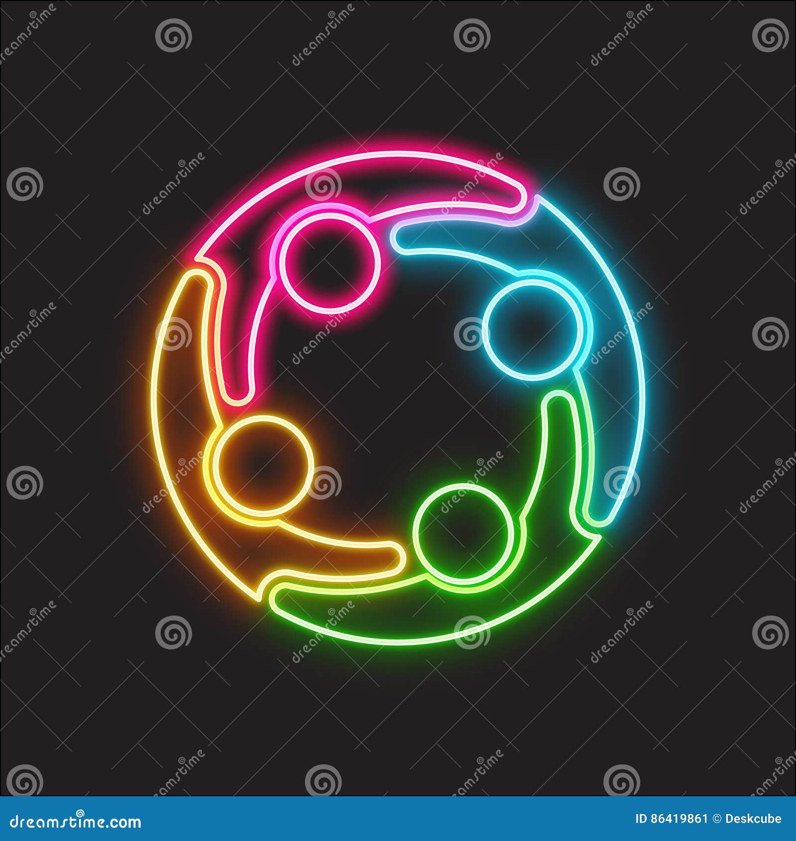 People Social Group Neon Logo Stock Illustration - Illustration of ...