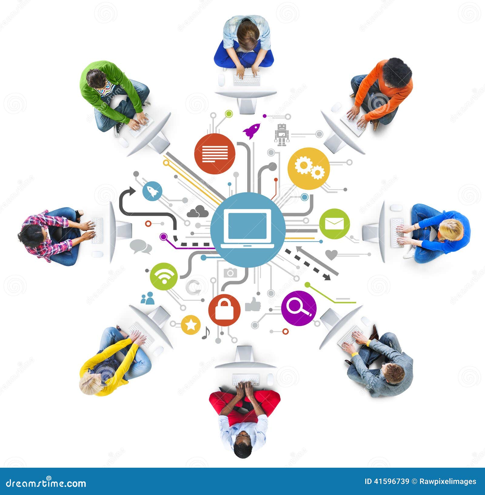 People Social Networking and Computer Network Concepts Stock Image ...