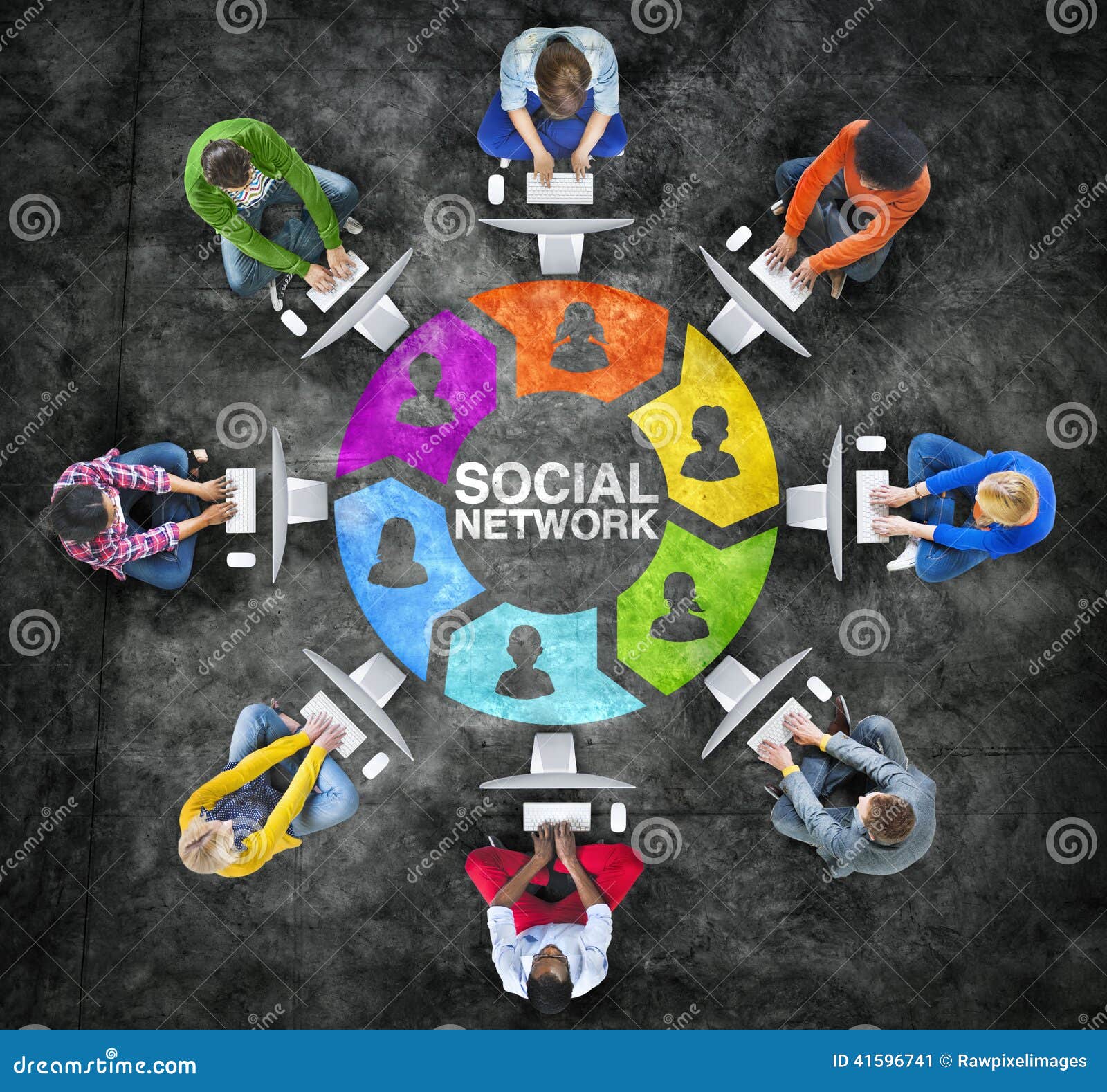 People Social Networking and Computer Network Concepts Stock Image ...