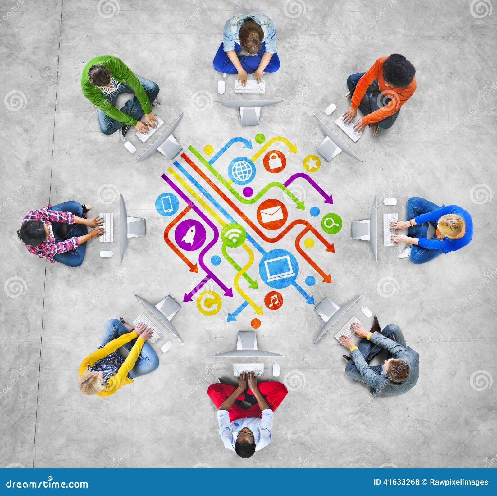 People Social Networking and Computer Network Concepts Stock ...