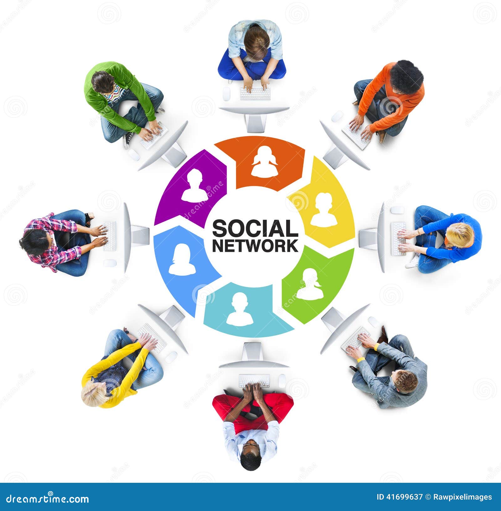 People Social Networking and Computer Network Concepts Stock Image ...