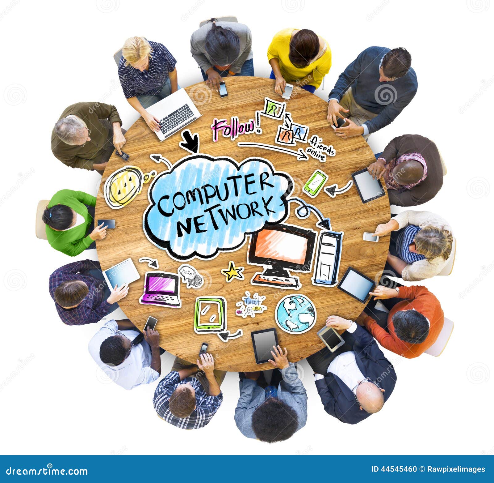 People Social Networking and Computer Network Concepts Stock Photo ...