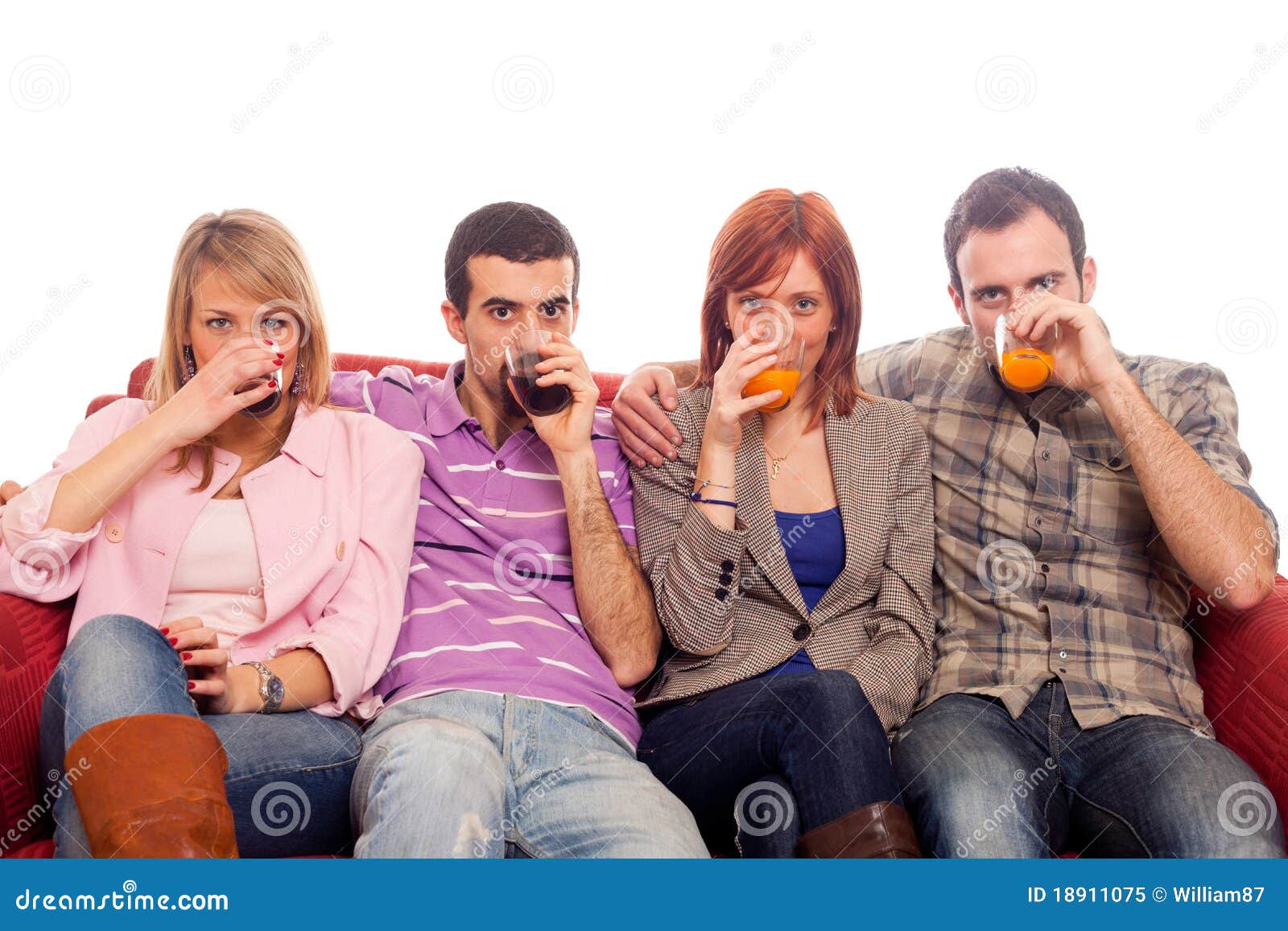 People on Sofa stock image. Image of cheerful, family - 18911075