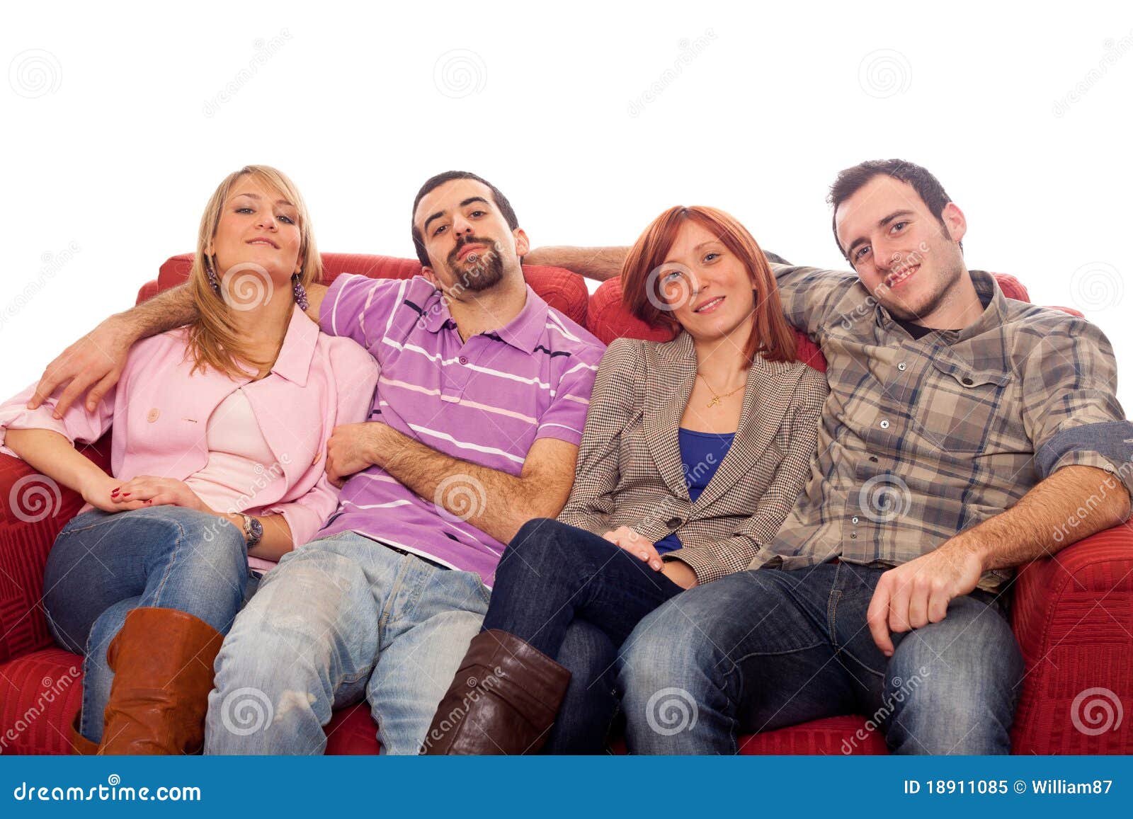 People on Sofa stock image. Image of relaxation, living - 18911085