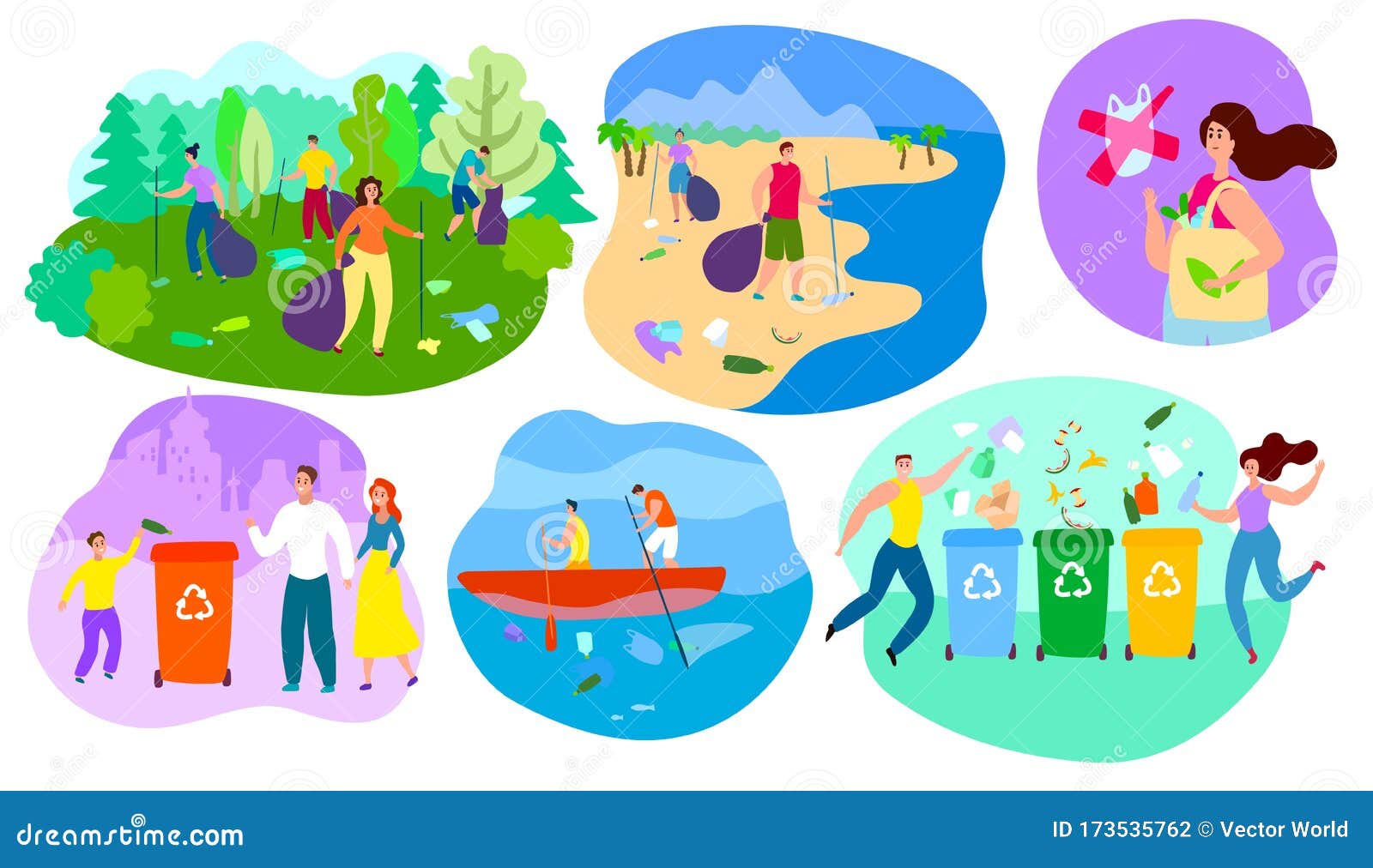 People Sorting Garbage Vector Illustartion of Man, Woman Cleaning ... People Sorting Garbage Vector Illustartion of Man, Woman Cleaning ...