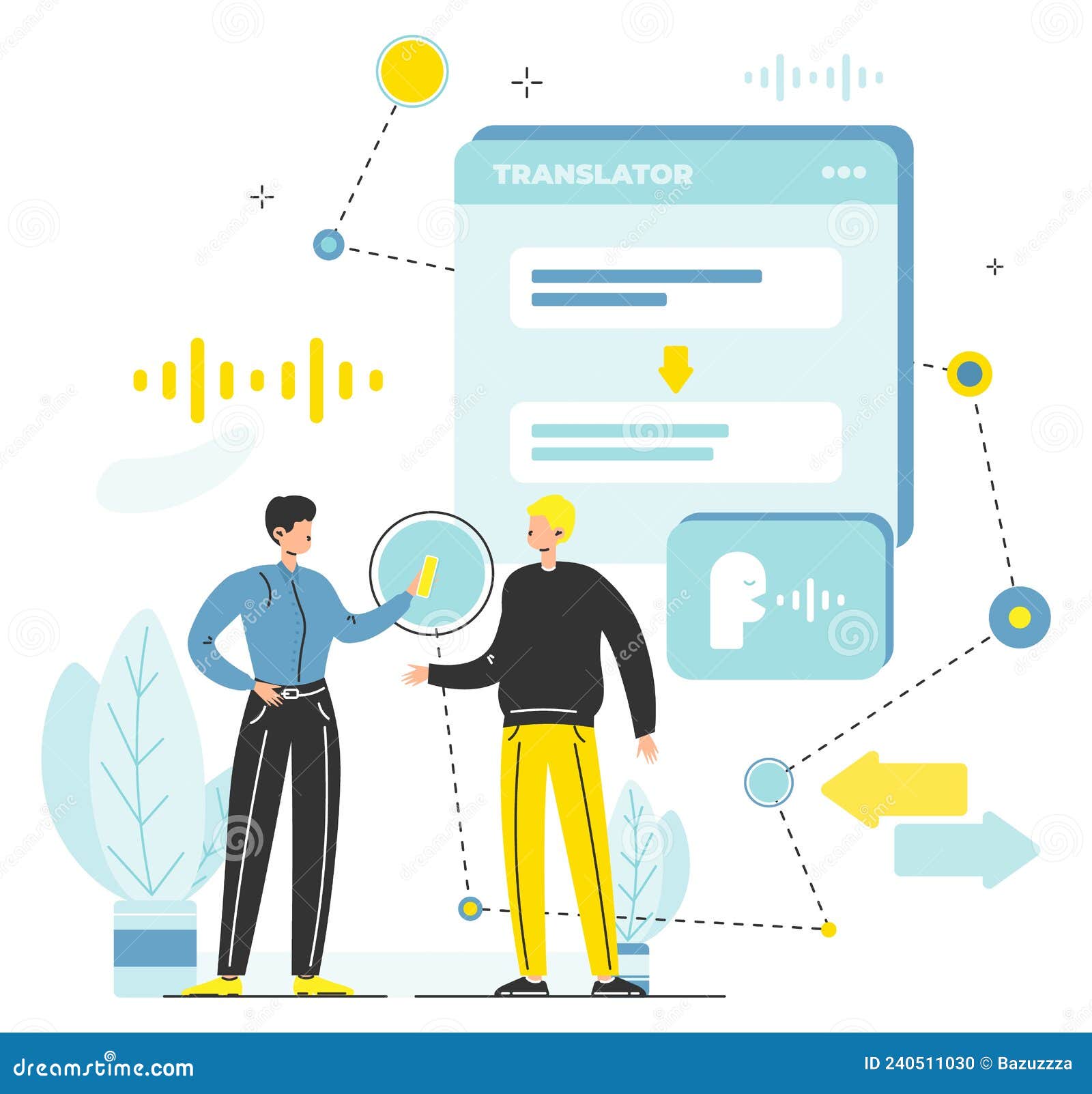 Translator Illustration Concept On White Background Cartoon Vector ...