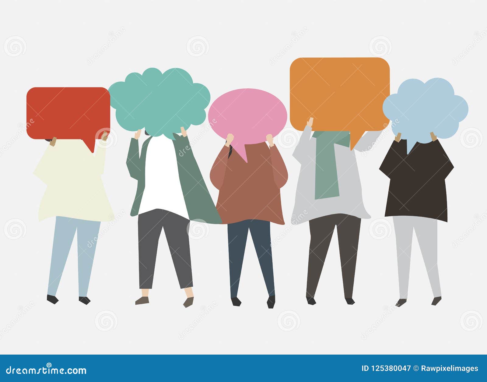 People with Speech Bubbles Illustration Stock Vector - Illustration of ...